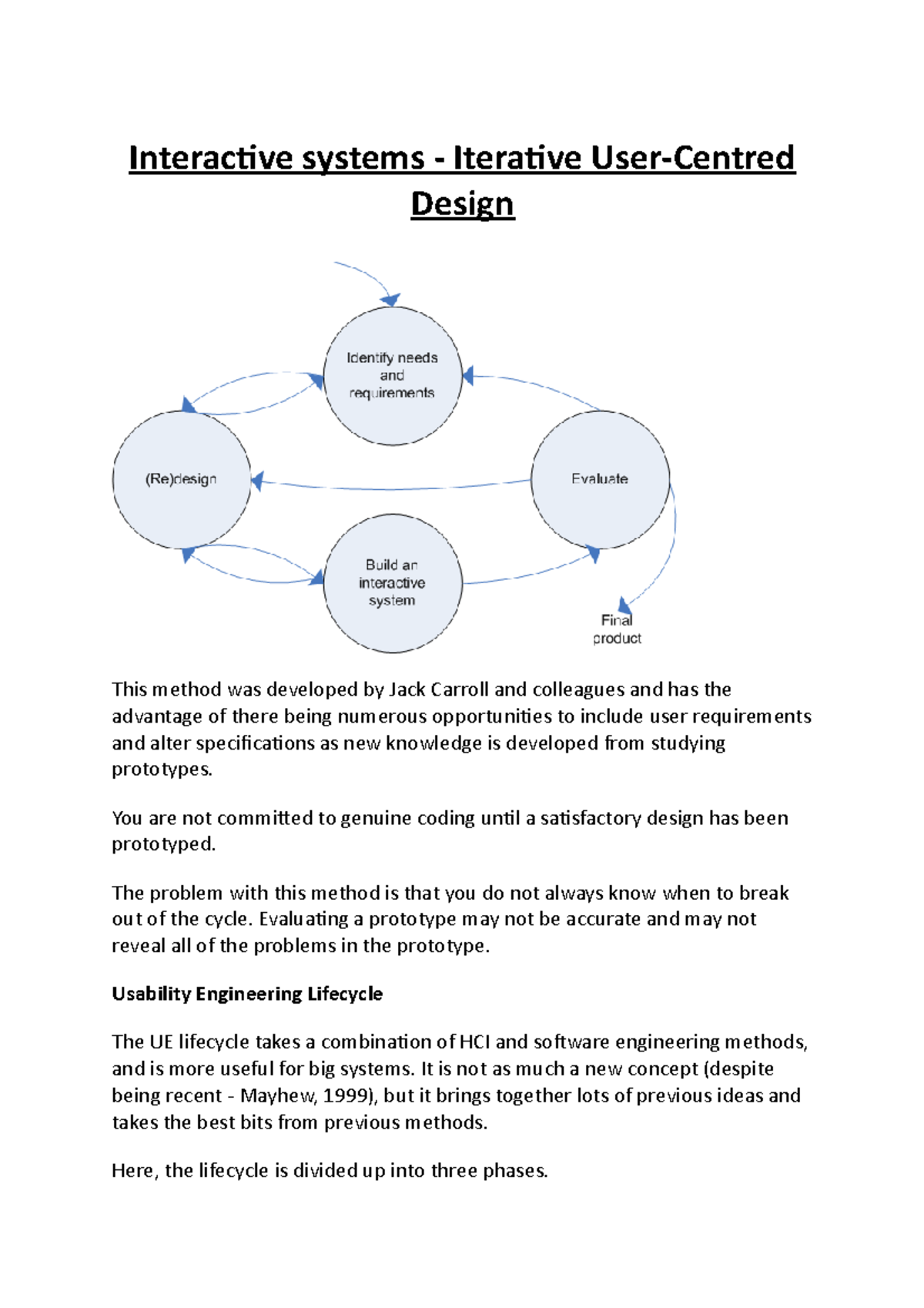 Interactive systems - Iterative User-Centred Design - COMP1649 - GRE ...