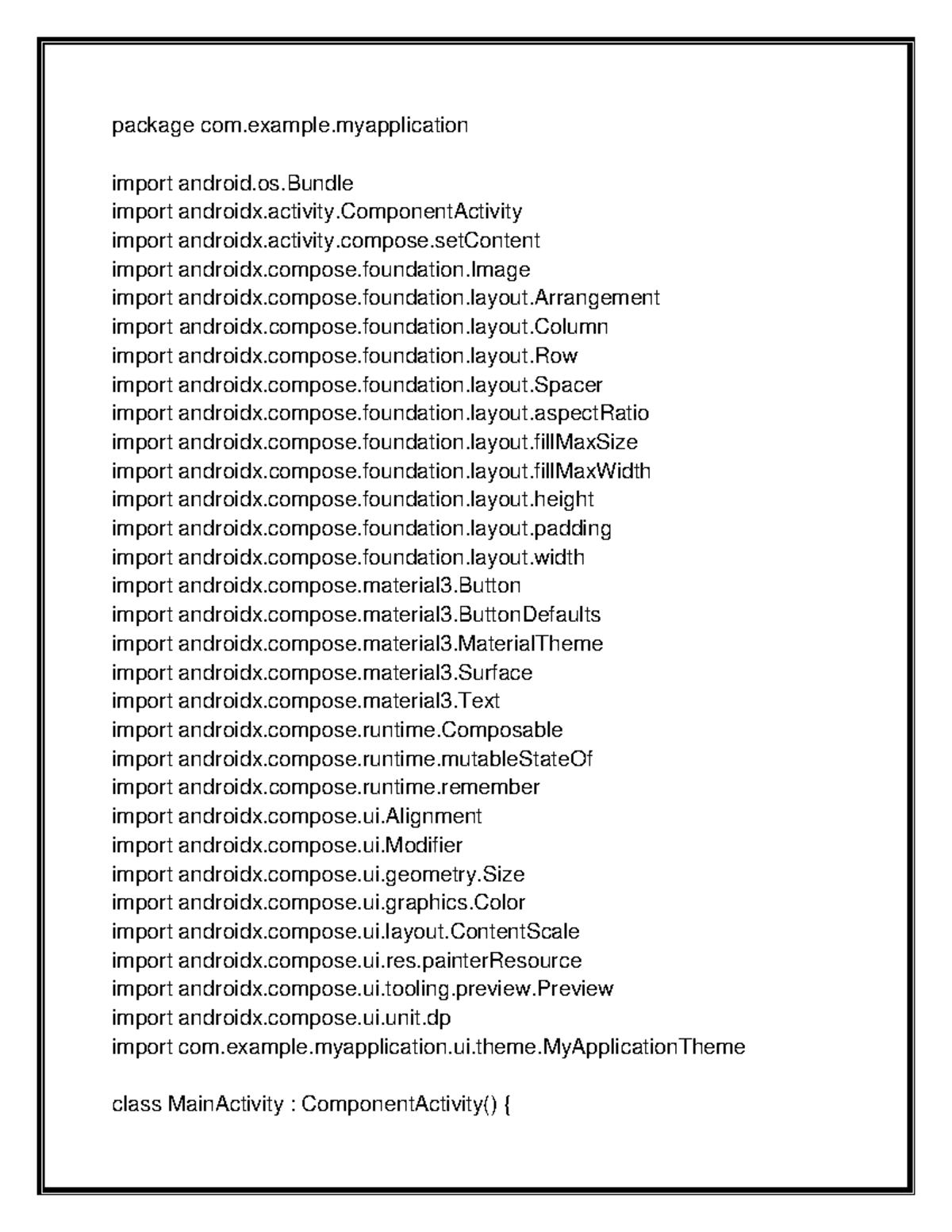 Mobile application Development (CS1235) - package com.example import android.os import - Studocu