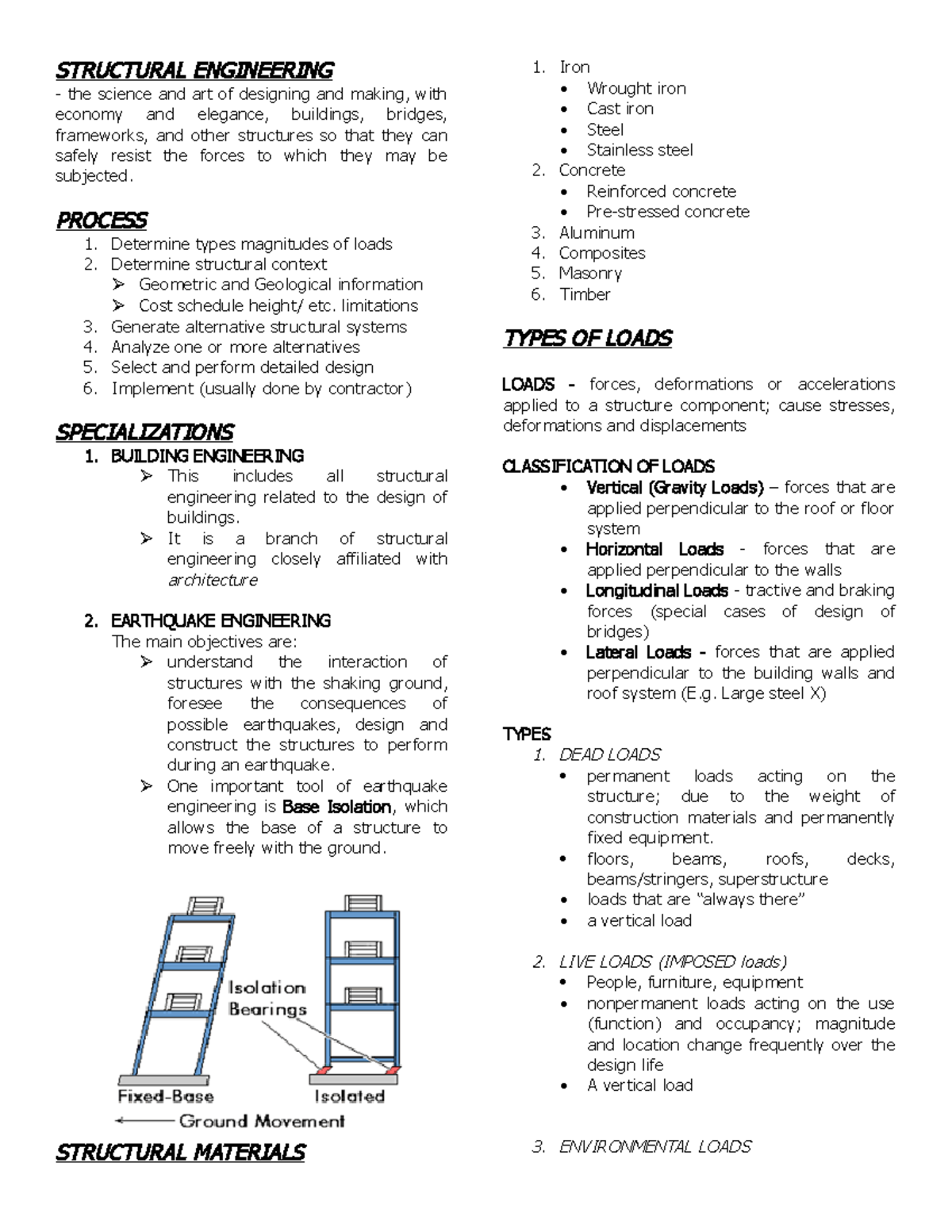 Structural Engineering Handout Group 3 - STRUCTURAL ENGINEERING the ...