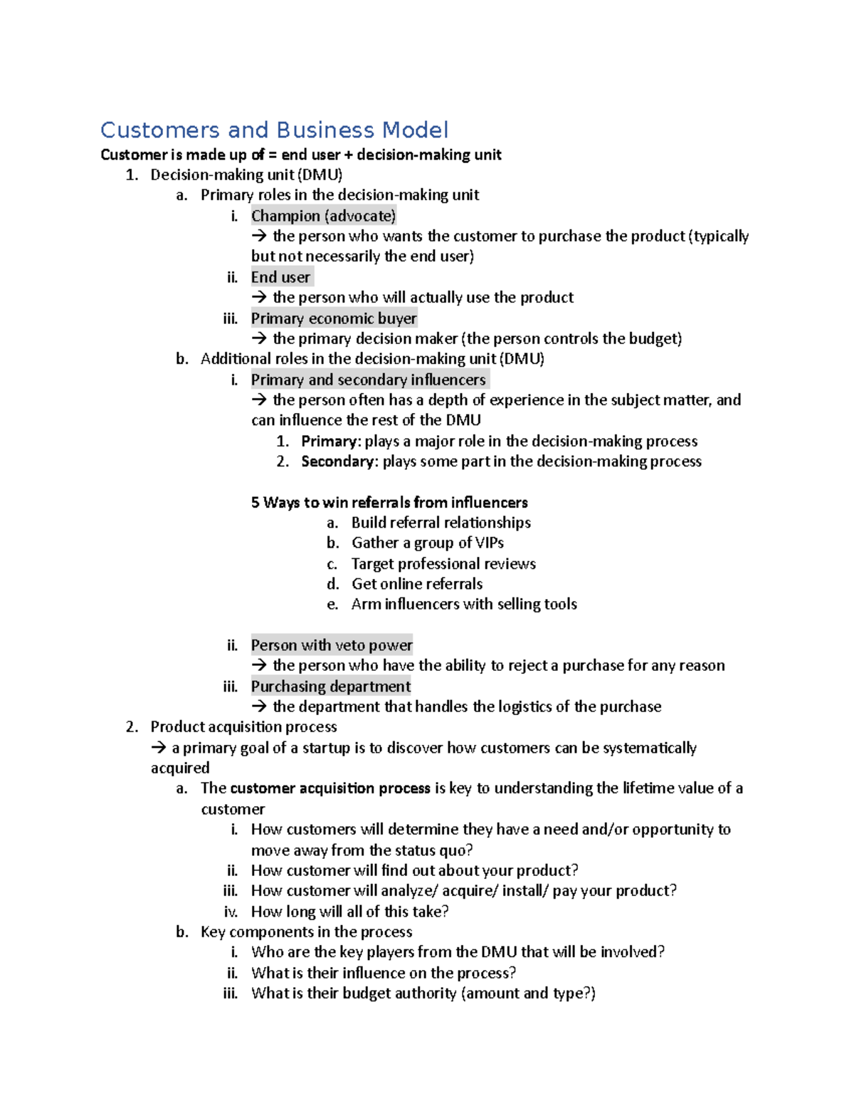 Module 5 Customers and Business Model - Customers and Business Model ...
