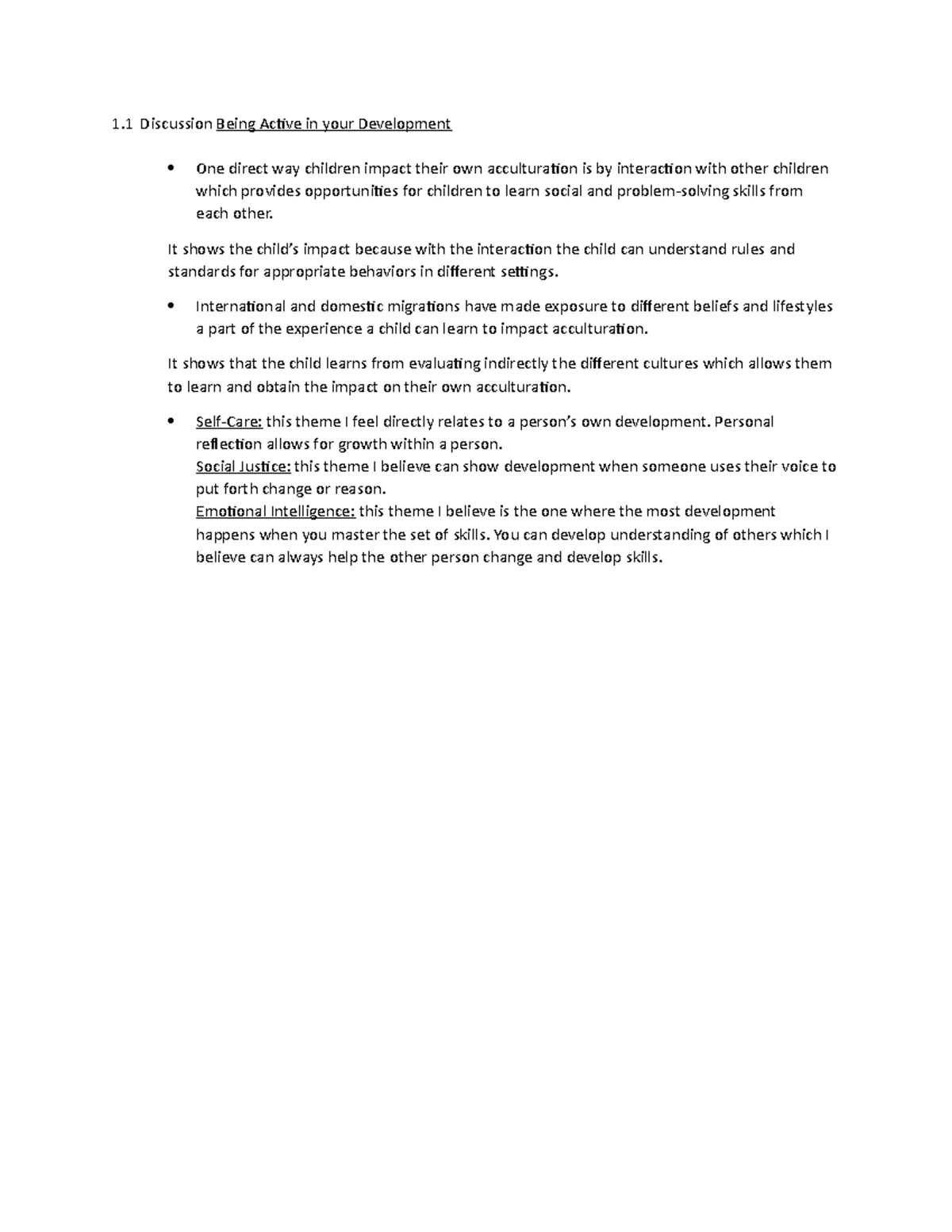 Discussion Being Active in your Development - It shows the child’s ...