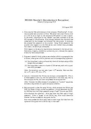 Introduction to Information Security CS2107 - NUS - StuDocu