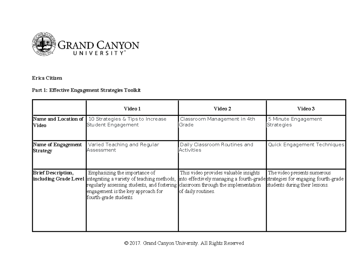ELM-510-Effective Engagement Strategies - Erica Citizen Part 1 ...
