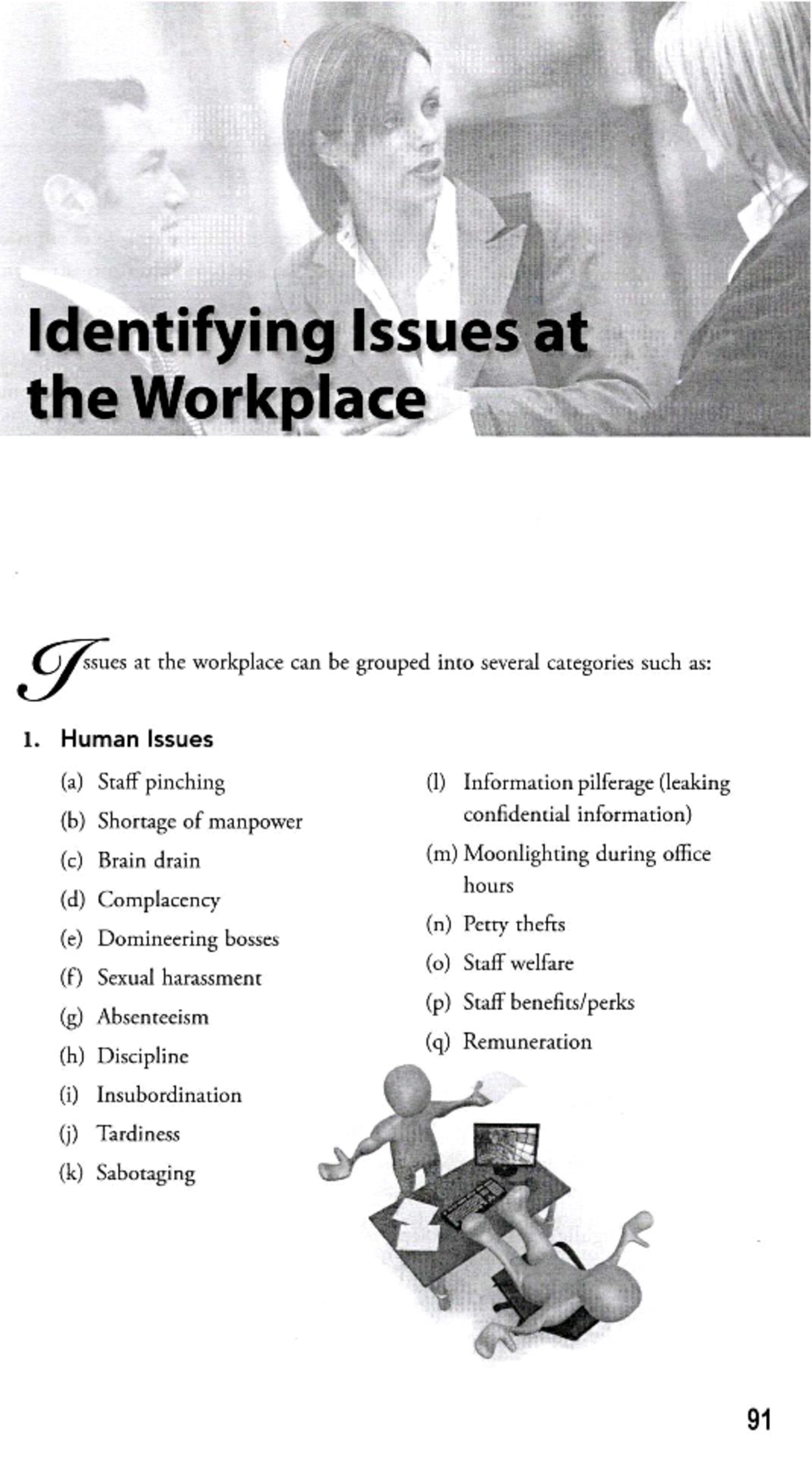 Notes Issues at the Workplace - English Workplace and Communication ...
