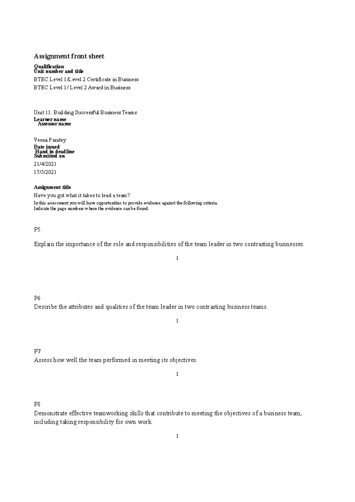 Unit 11 Assignment 2-final - Studocu