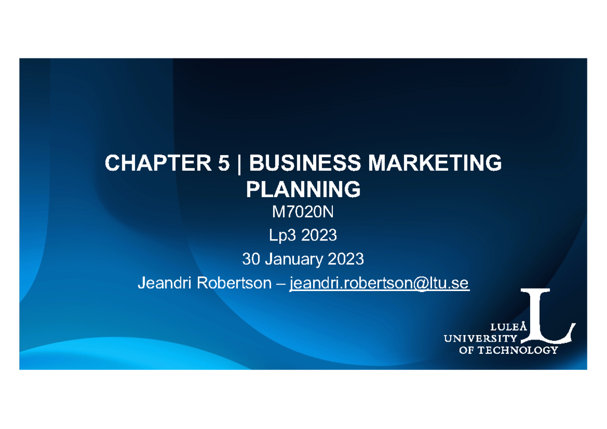 Chapter 5 - Business marketing planning - CHAPTER 5 | BUSINESS ...