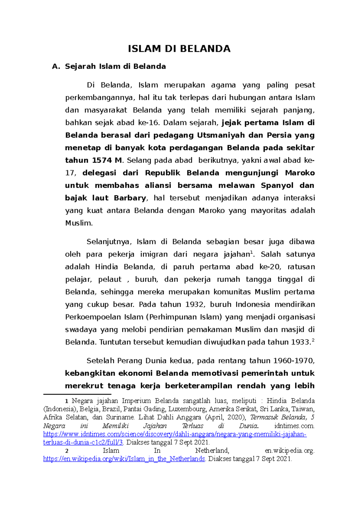 Islam di Belanda, Dari Tenaga Kerja Hingga Van Gogh - ISLAM DI BELANDA ...