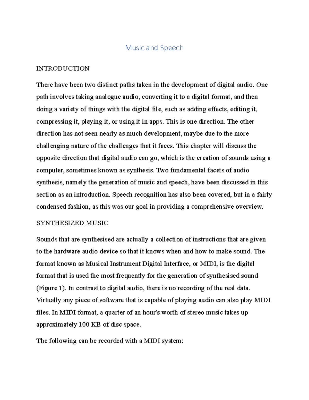 Music and Speech - Music and Speech INTRODUCTION There have been two ...