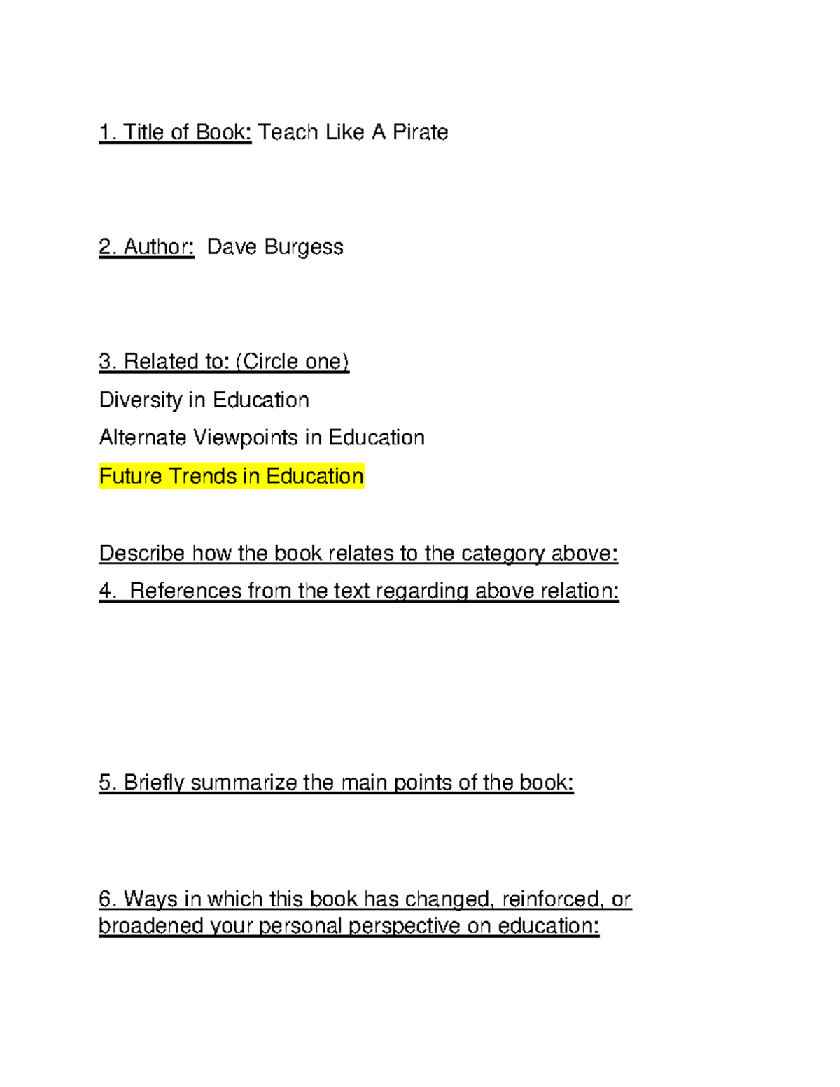 STA1 - Teach Like A Pirate - Title of Book: Teach Like A Pirate Author ...