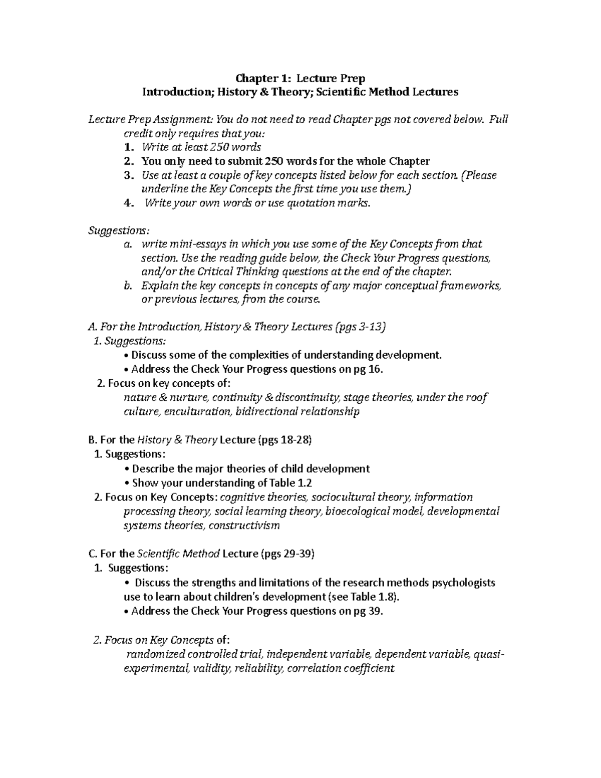 Chap1.Lec Prep.1 - Lecture Prep - Chapter 1: Lecture Prep Introduction ...