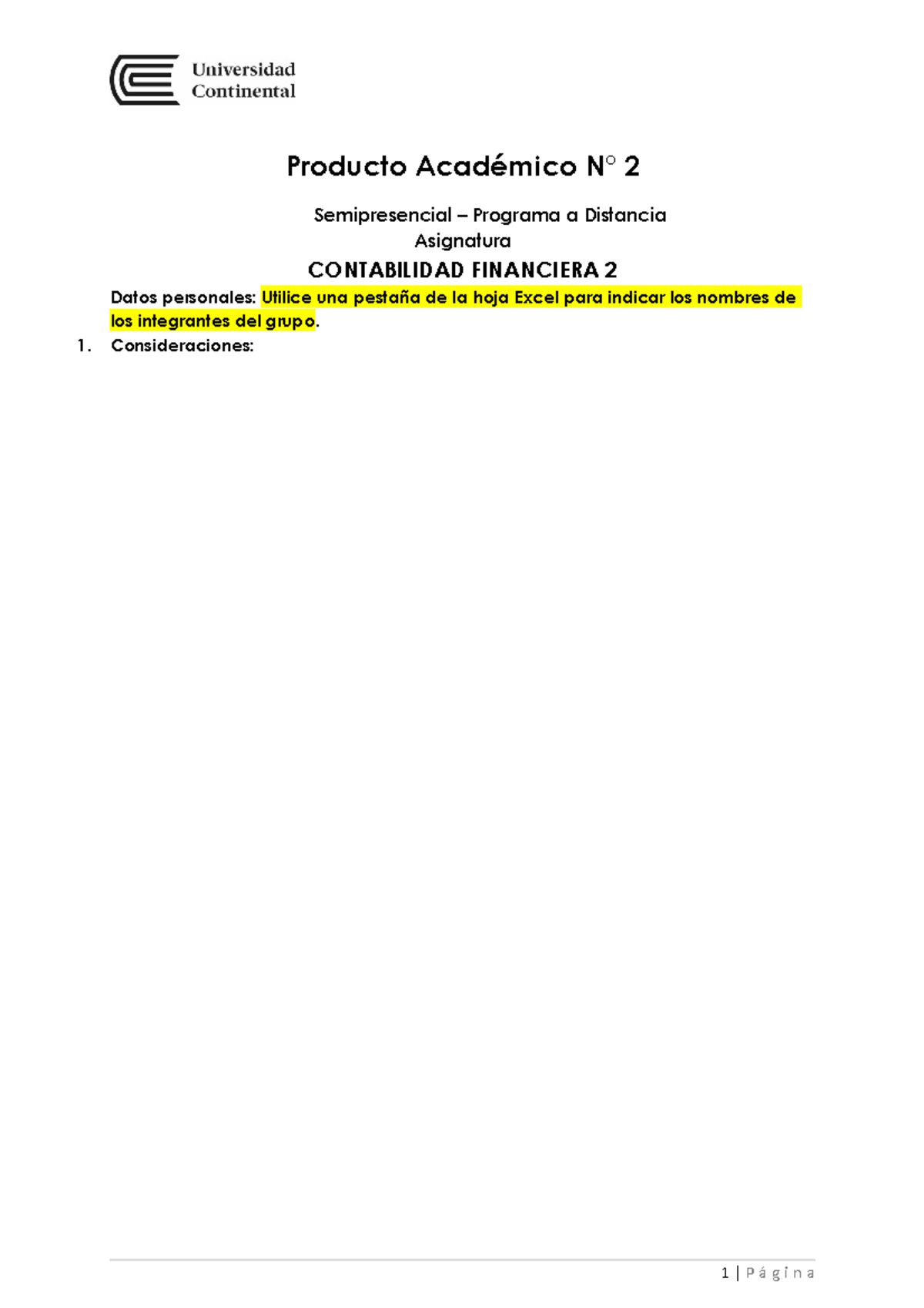 Producto Académico No.2 CONT. Finan.2 - Producto Académico N° 2 Semipresencial – Programa a ...