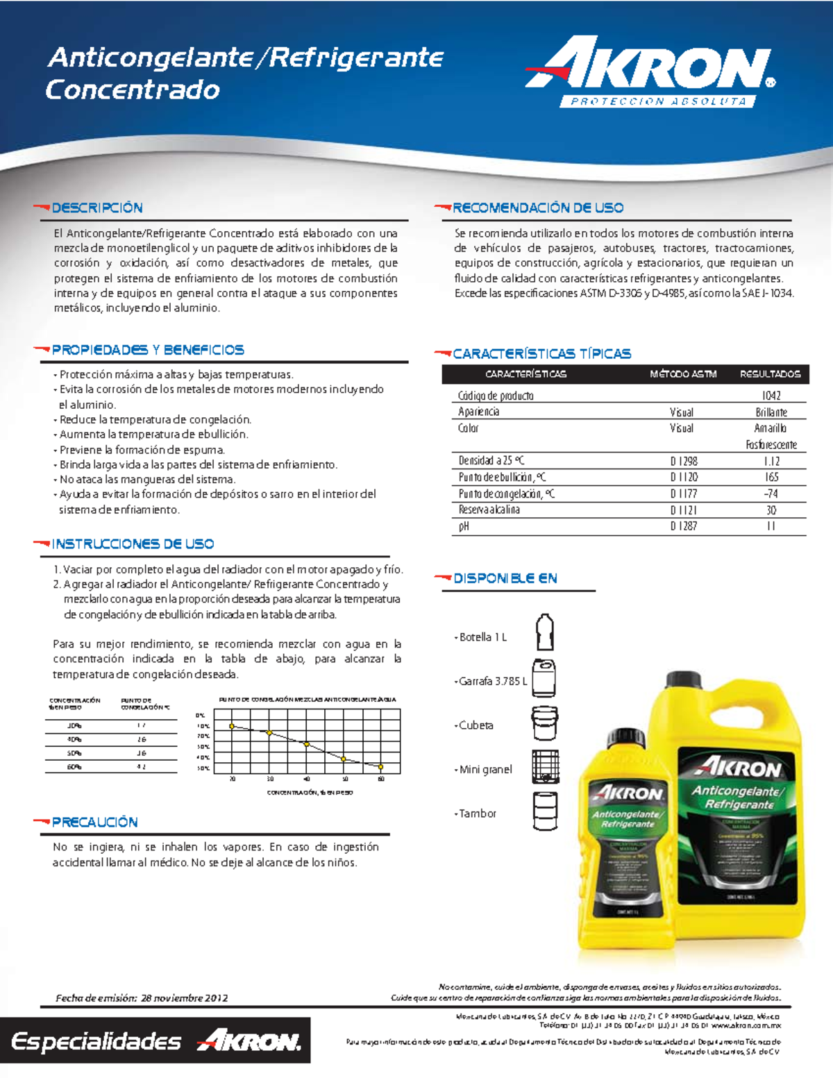 Akron-Anticongelante-Concentrado - El Anticongelante/Refrigerante ...