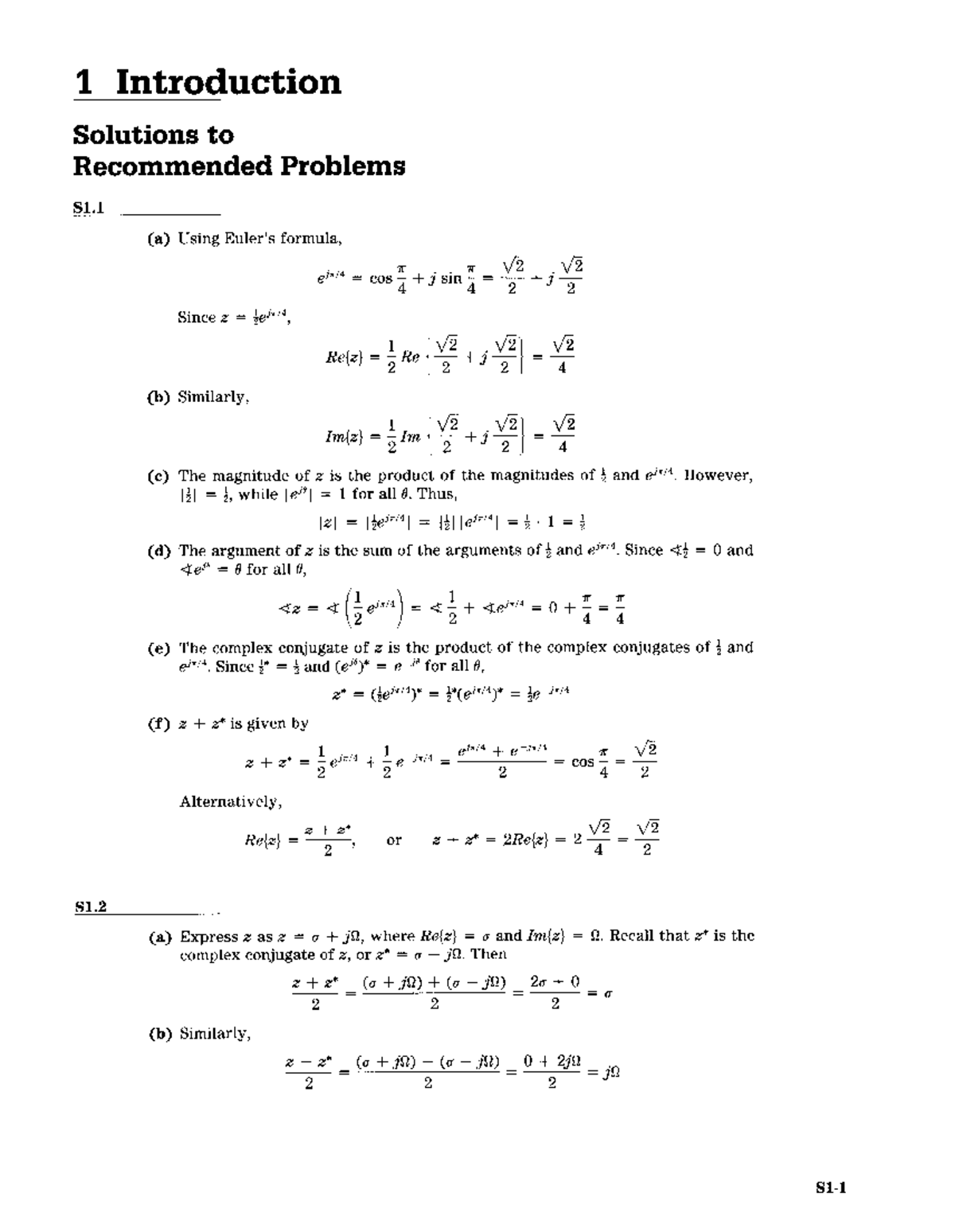 Mitres 6 007S11 hw01 sol - I Introduction Solutions to Recommended ...