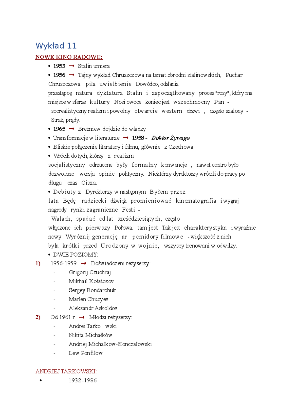 Historia kina -. - historia kina 11 - Wykład 11 NOWE KINO RADOWE: 1953 ...