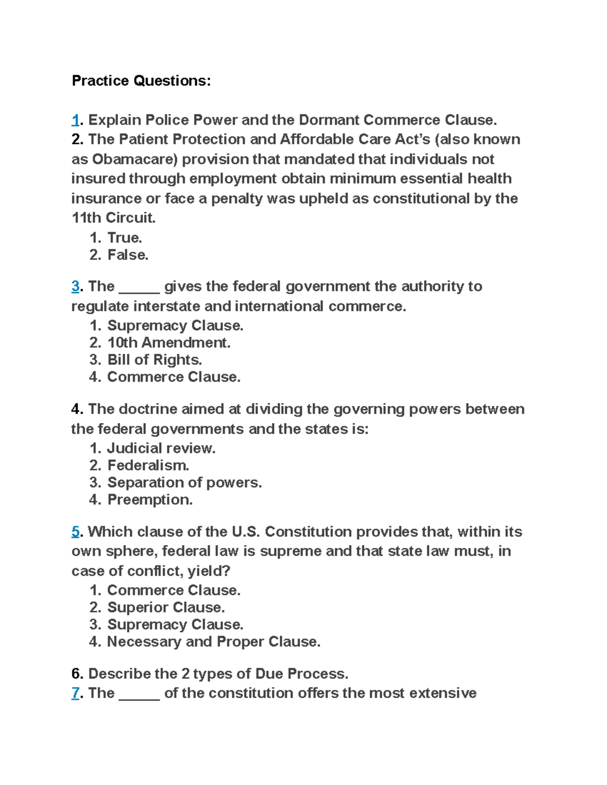 BUS203 Chpt 4 - Practice Book questions w/ Answer key at the bottom ...