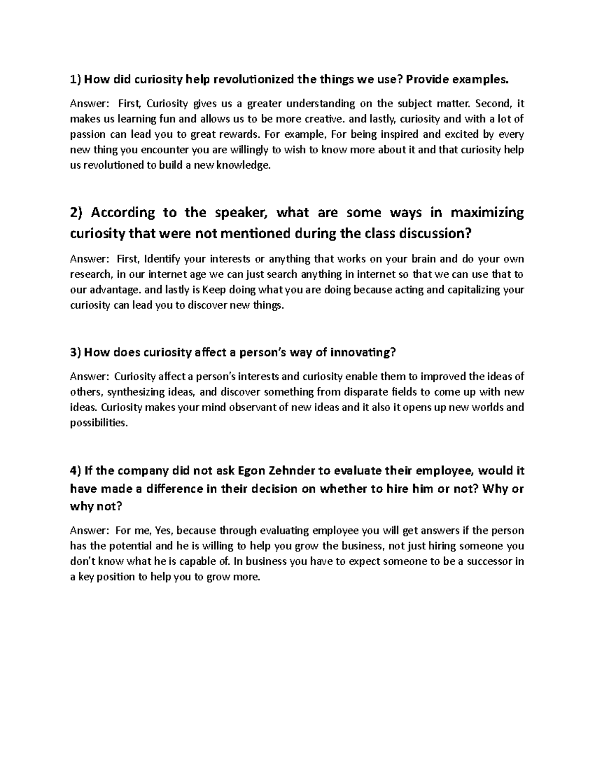 03 Activity 1 and 2 - 1) How did curiosity help revolutionized the ...