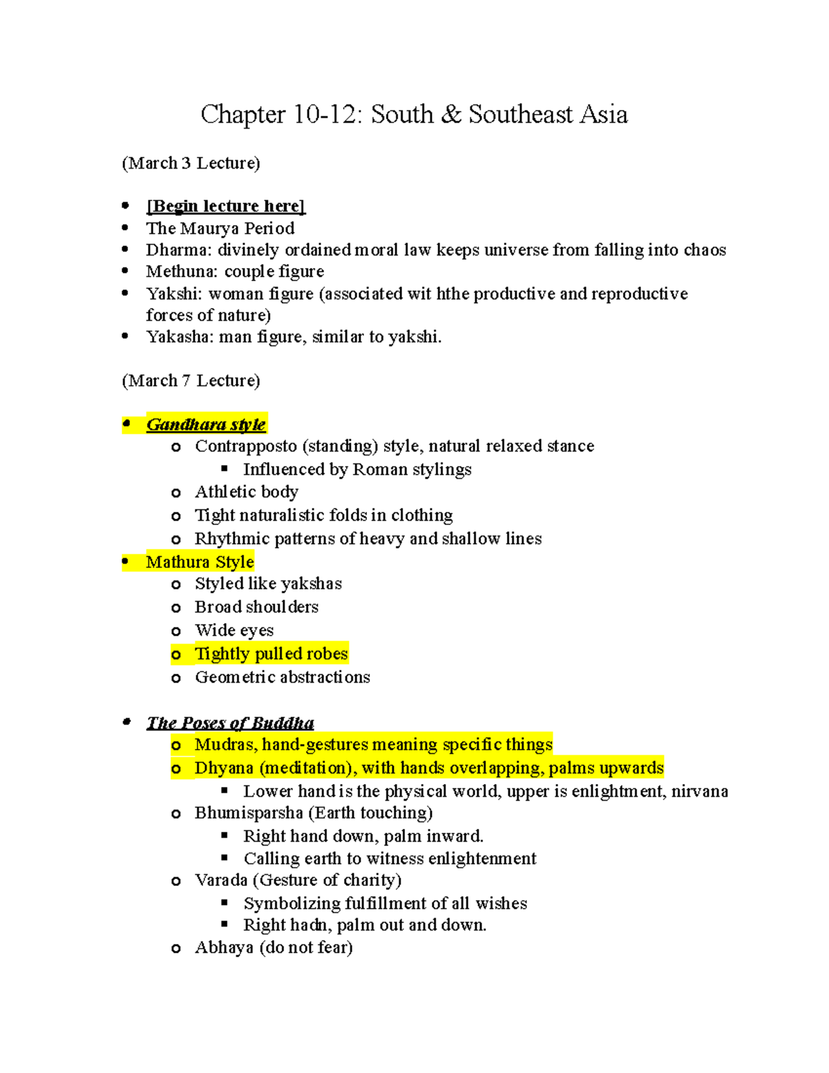 Chapter 10-12 Notes (South & Southeastern Asia) - Chapter 10-12: South ...