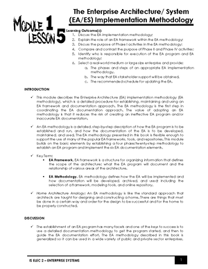 ES - Module 1 Lesson 2 - Week 3-4 - EA AS AN ANALYSIS AND DESIGN METHOD ...