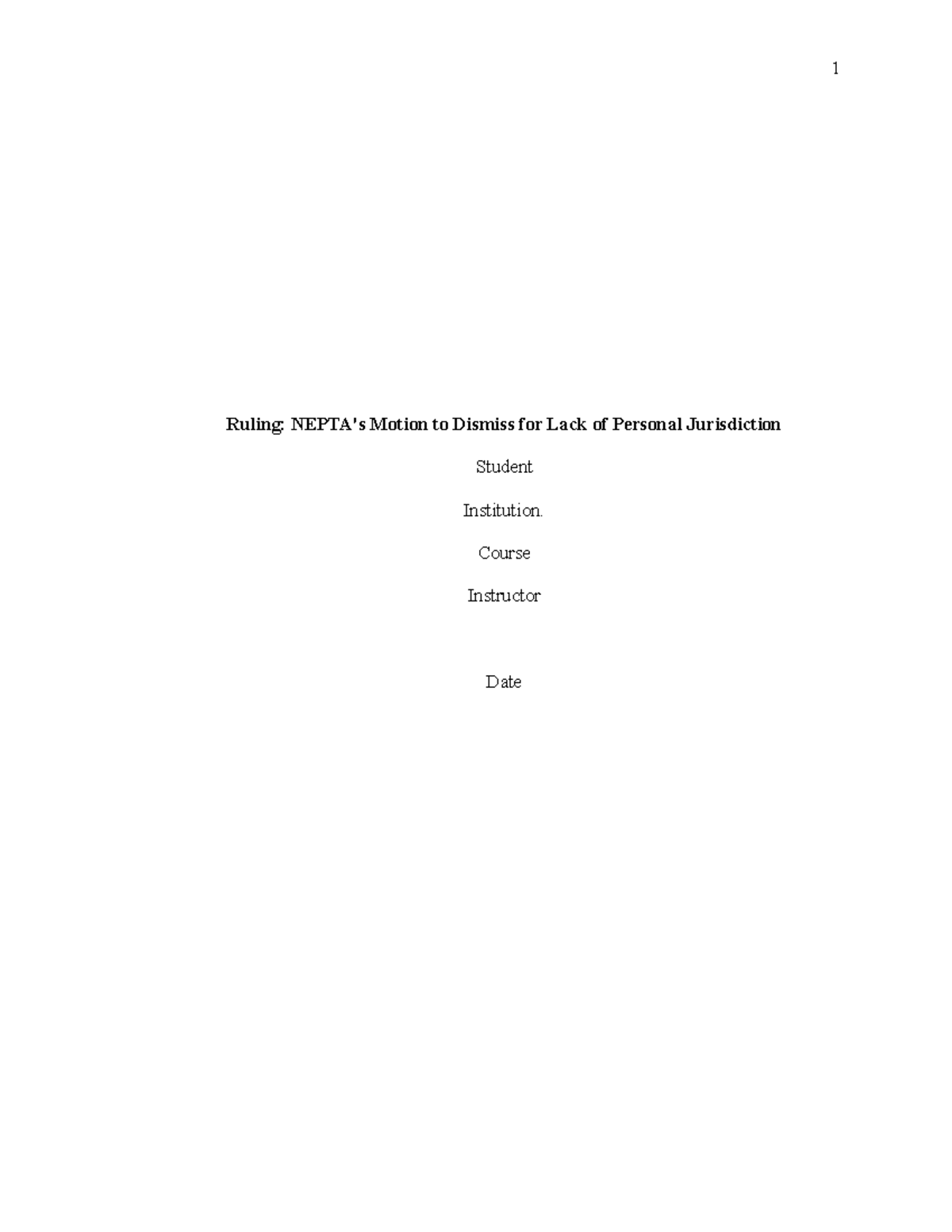 Taneka vs Nepta edited - history - Ruling: NEPTA's Motion to Dismiss ...