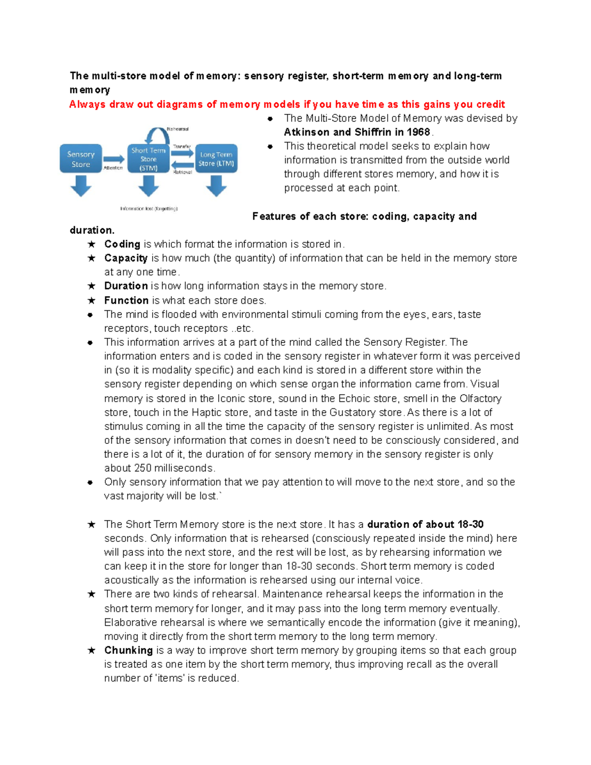 2. Memory - AO1 and A03 included - The multi-store model of memory ...