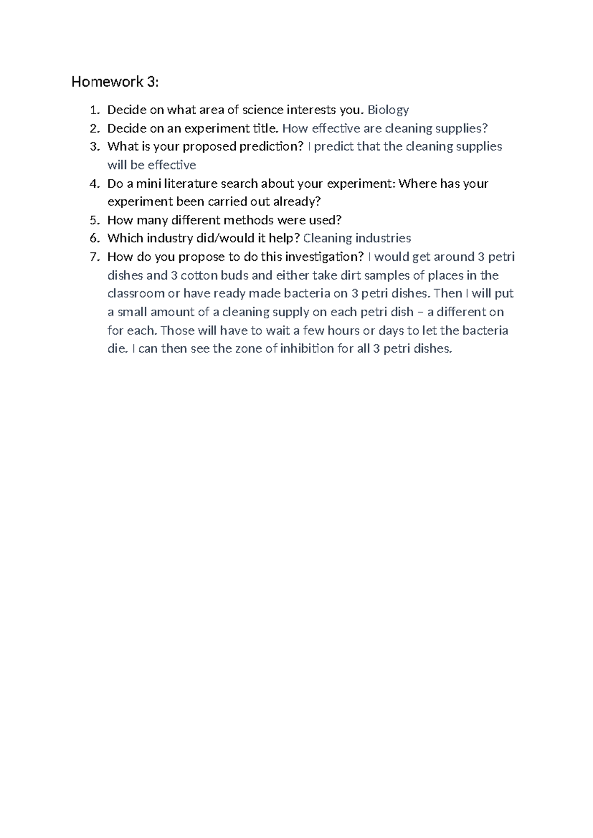 Homework 4 Prep for project title - Homework 3: 1. Decide on what area ...