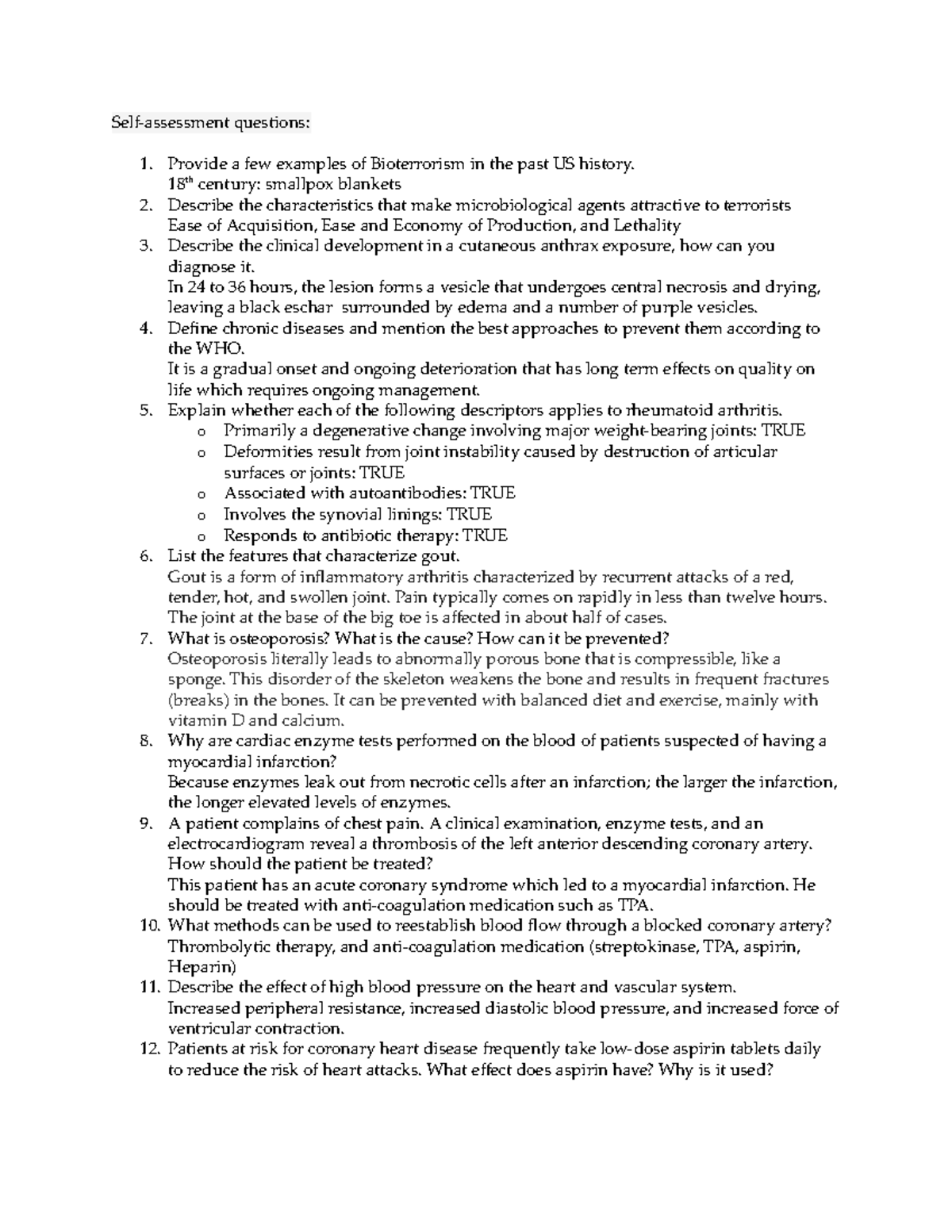 Self-assessment L6 - Post Lecture Assignments - Self-assessment ...
