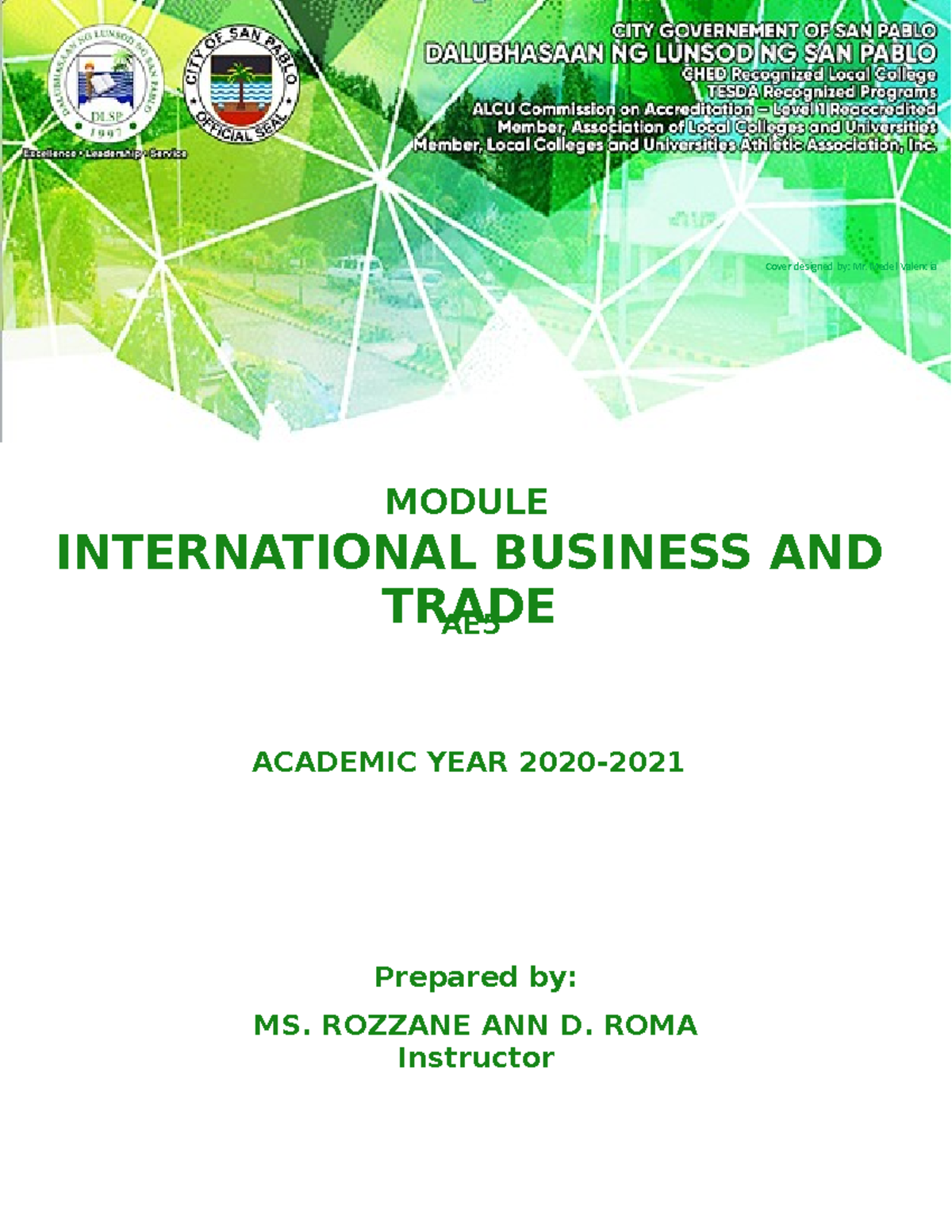 AE 5 Module 1 3 Final - Lecture notes 2-5 - INTERNATIONAL BUSINESS AND ...
