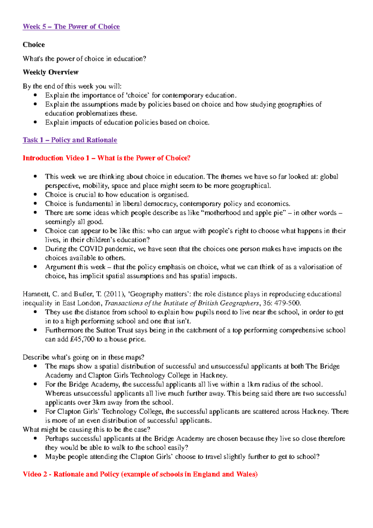 WK5 Power of Choice Notes - Week 5 – The Power of Choice Choice What's ...