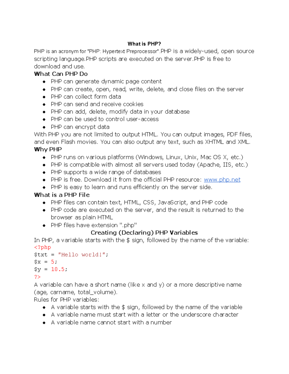 Unit 2 - What is PHP? PHP is an acronym for "PHP: Hypertext Preprocessor".PHP is a - Studocu