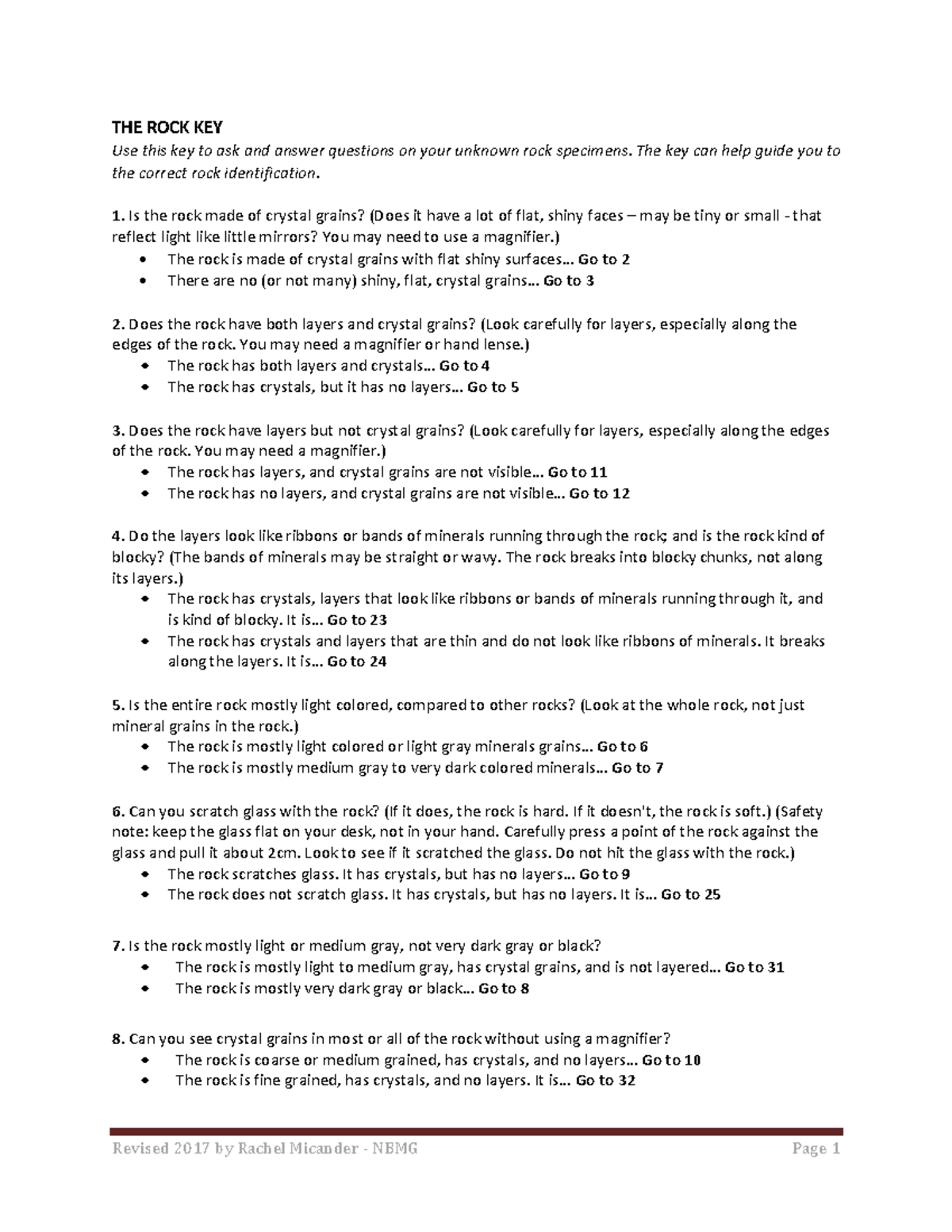 The Rock Key _2024 - THE ROCK KEY Use this key to ask and answer ...
