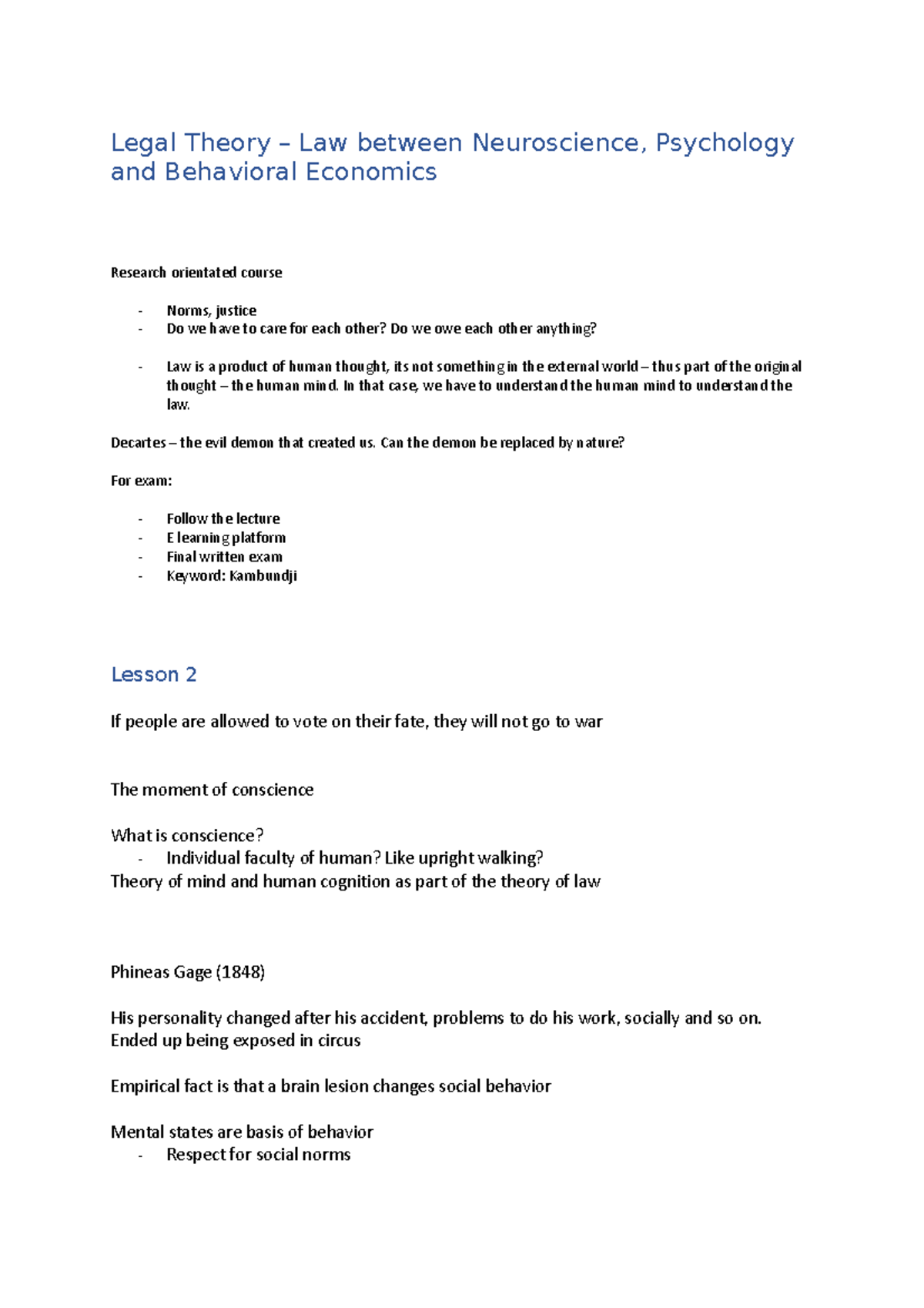 Legal Theory - Bekdkxkxlx - Legal Theory – Law between Neuroscience ...