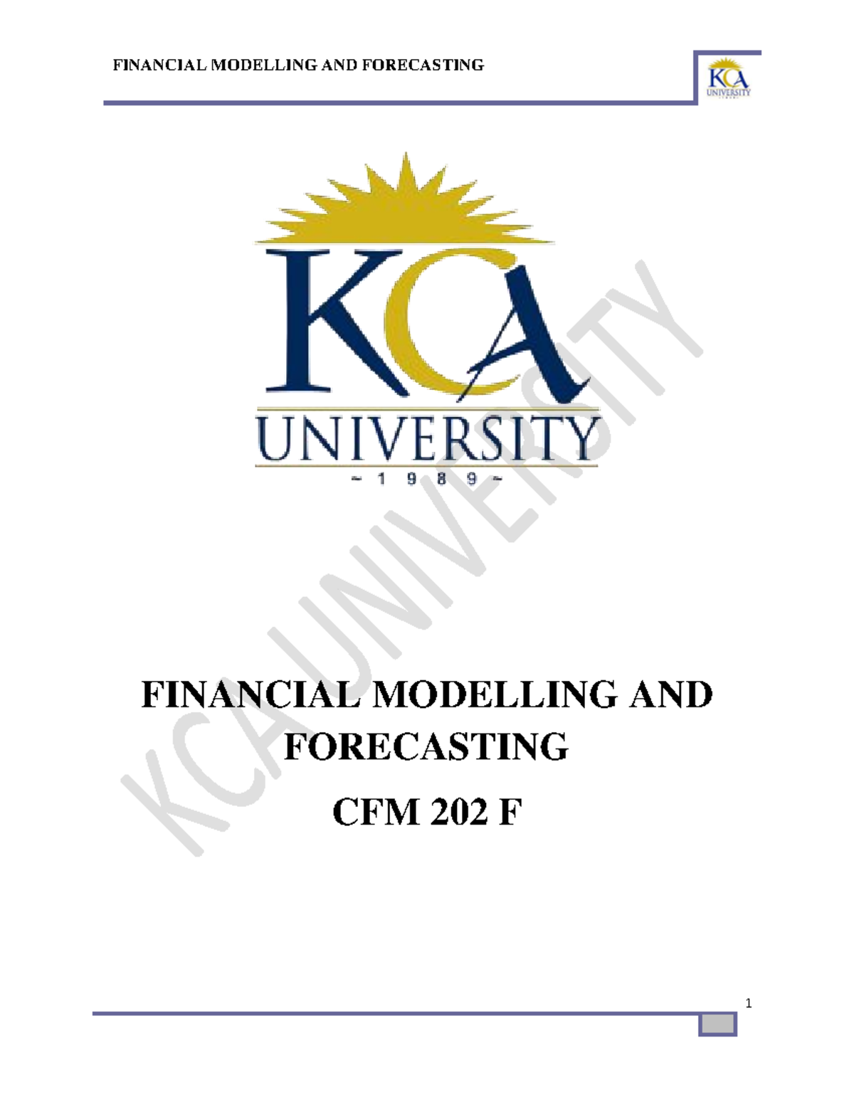 Financial Modelling manual notes by Dr.stephen - 1 FINANCIAL MODELLING ...
