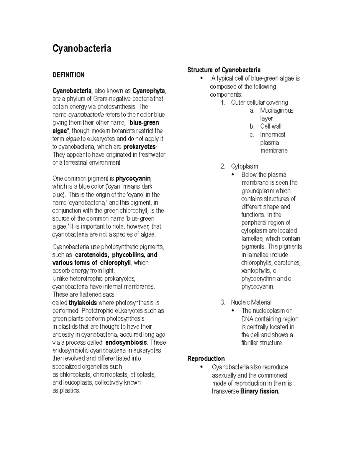 Algae-LAB Activity 3 - HJHUKBK - Cyanobacteria DEFINITION Cyanobacteria ...