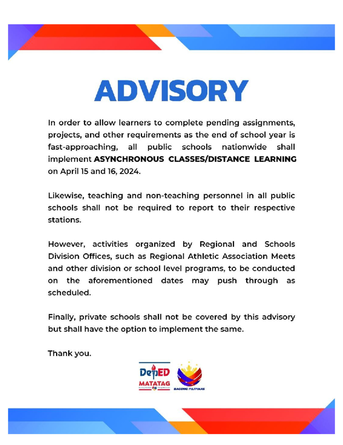 Asynchronous Classes Advisory - BSEd English - Studocu