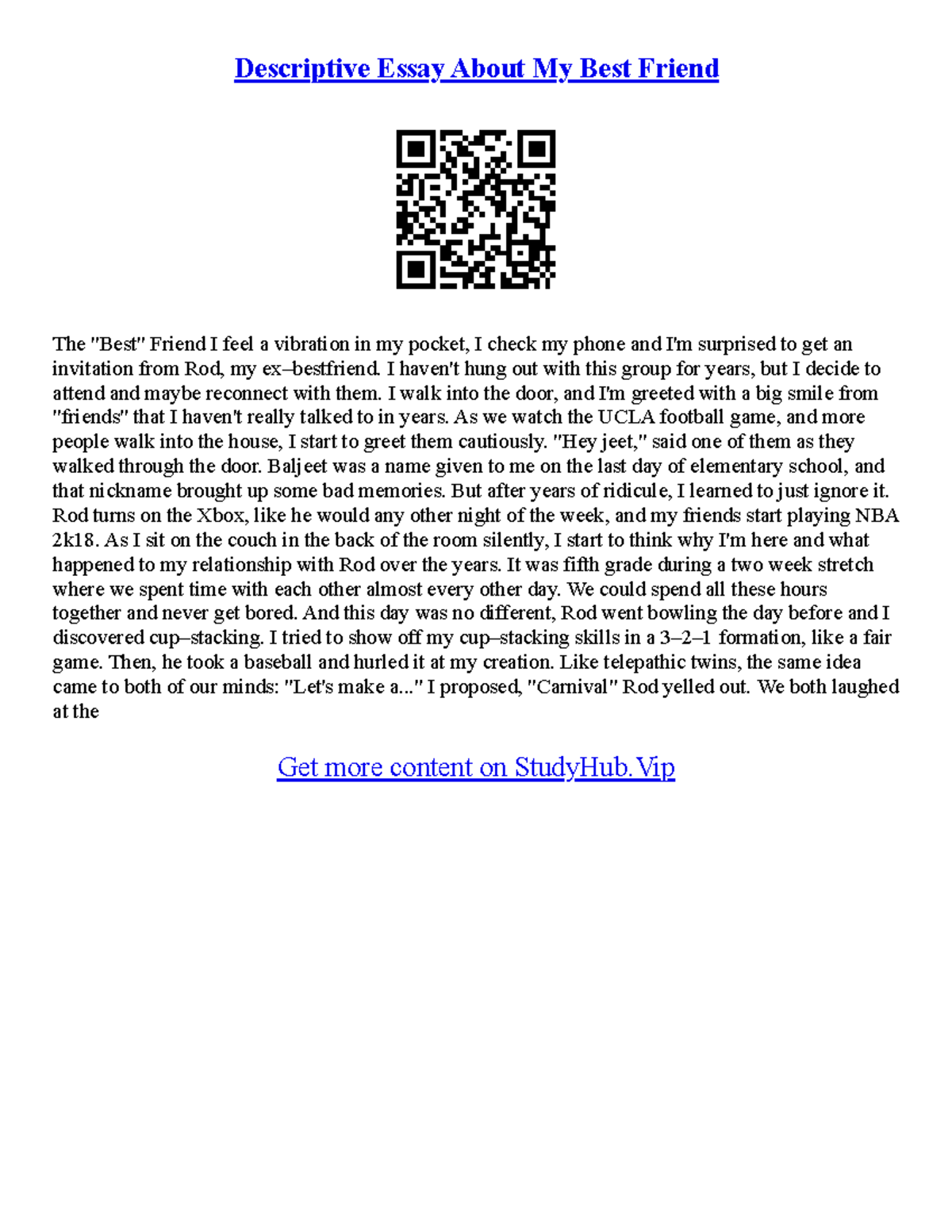 Descriptive Essay My Best Friend - Descriptive Essay About My Best ...