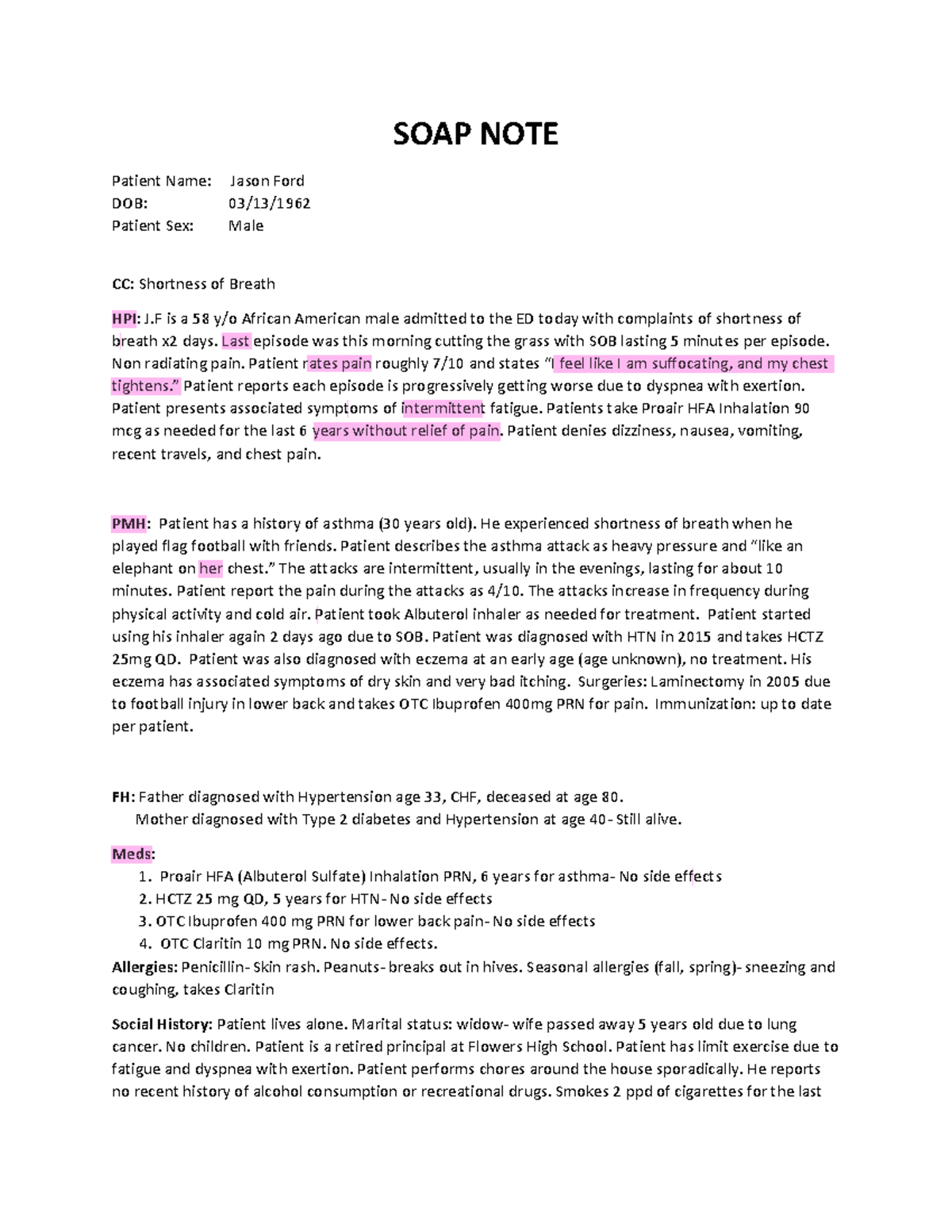 Annotated-Respiratory%20SOAP - SOAP NOTE Patient Name: Jason Ford DOB ...