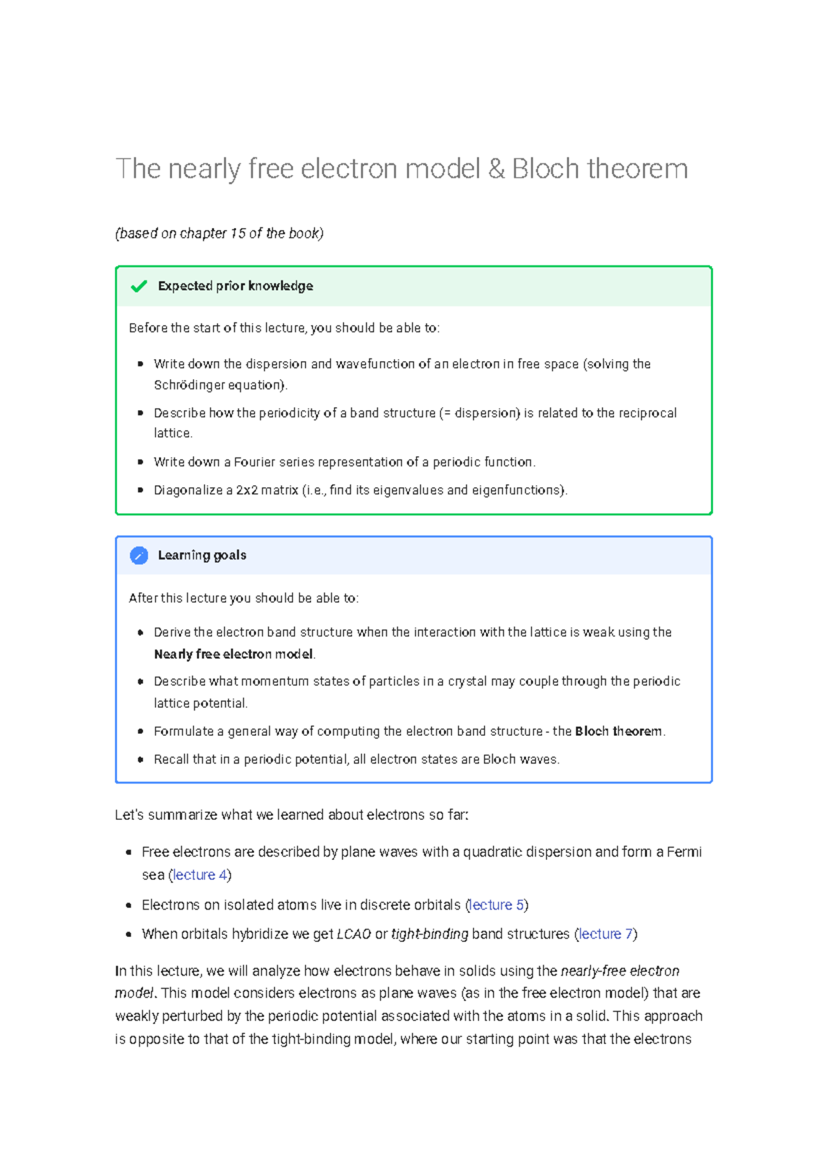 Nearly free electron model - Open Solid State Notes - The nearly free ...