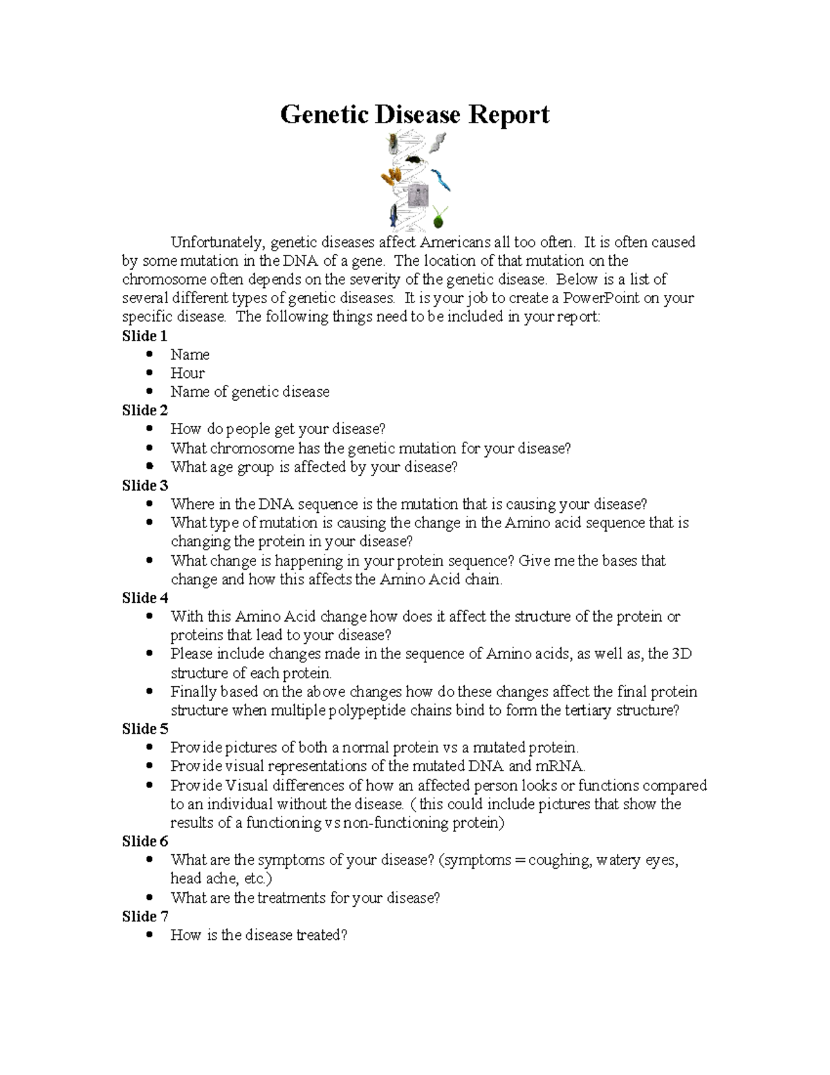 Advacned Biology genetic research project - Genetic Disease Report ...