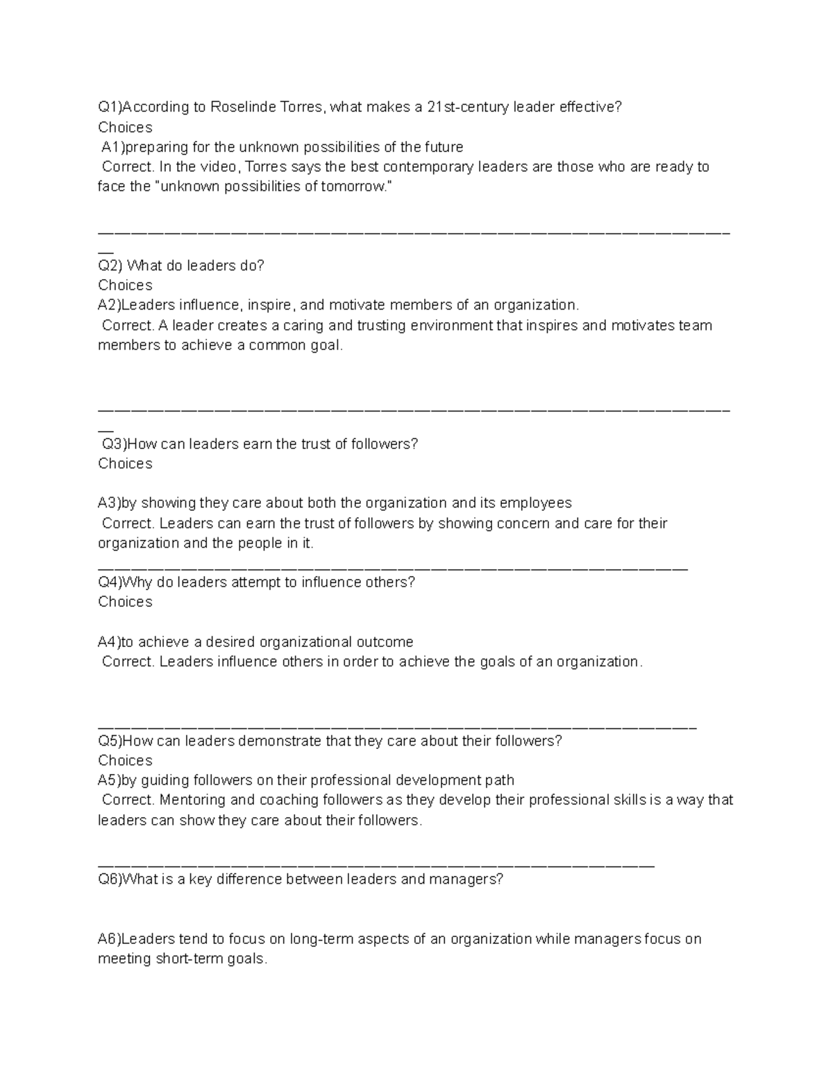 BUS-210Managing and Leading in Business-Soomo chapter 1 .1 questions ...