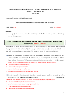 EMMA 2624 Weeks 1 AND 2 ( Outcome 1) Practical Activity 2 MEMO - MODULE ...