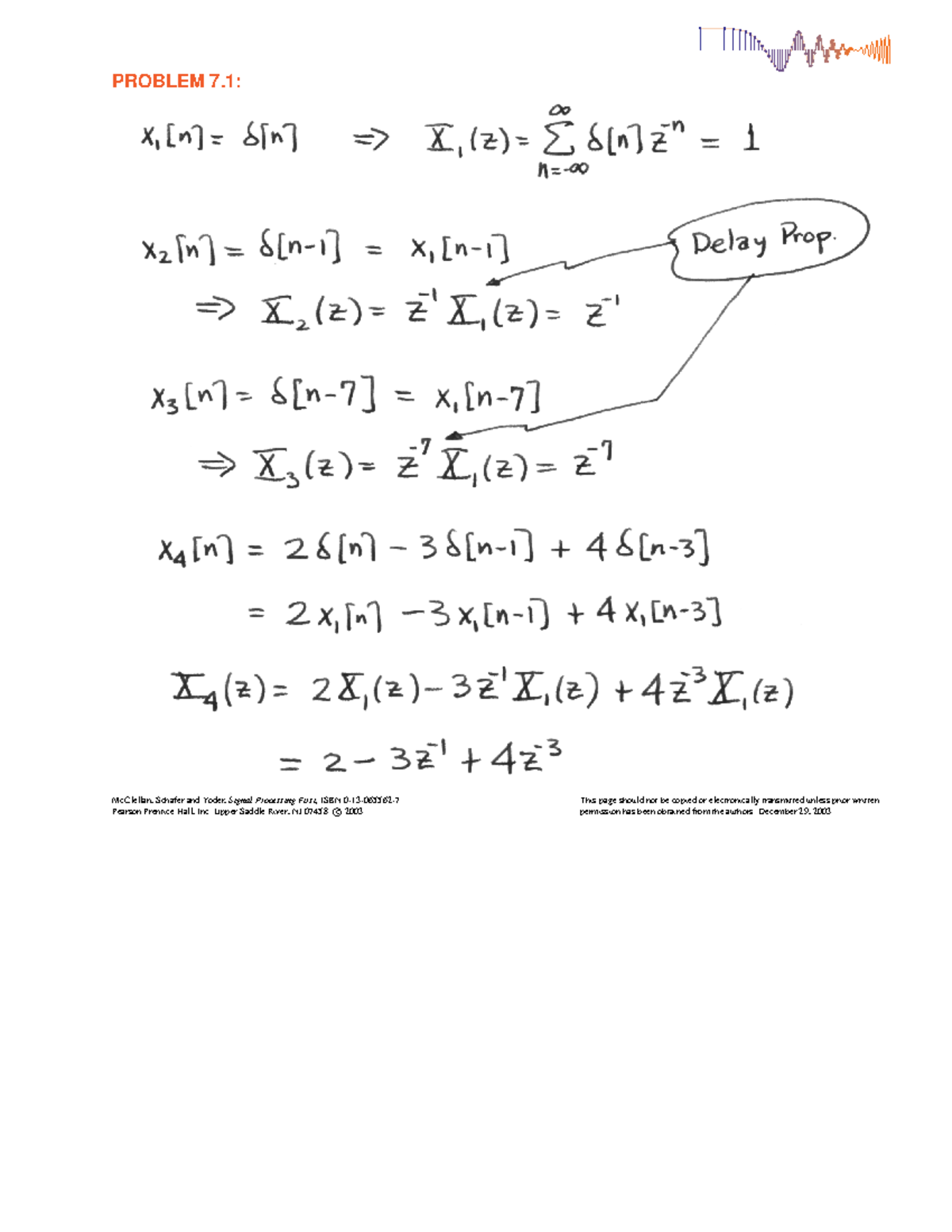 Chap07SP1solutions - McClellan, Schafer and Yoder, Signal Processing ...