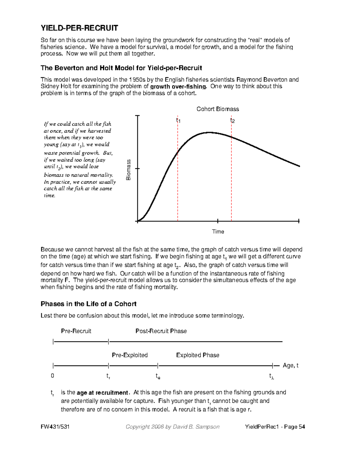09-Yield Per Rec 1 - Lecture note 9 - YIELD-PER-RECRUIT So far on this ...