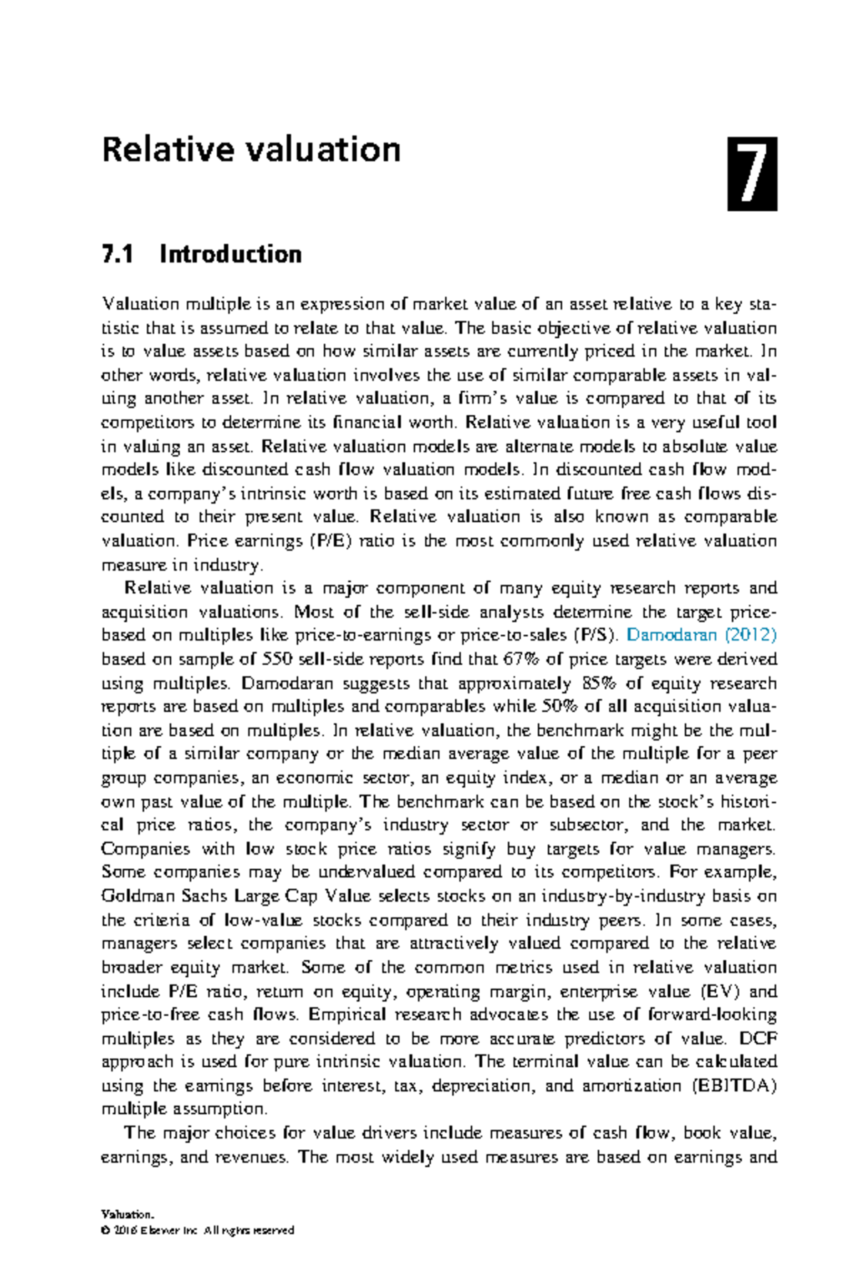 7-Relative-valuation 2016 Valuation - 7 Relative valuation 7 ...