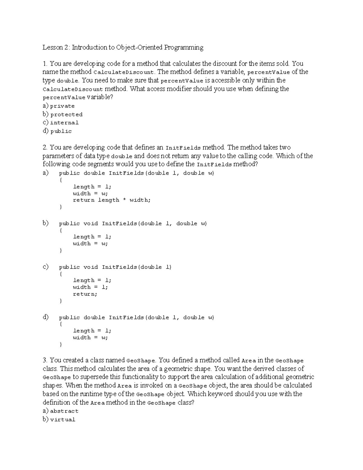 Lesson 02 Test - nOTHING nOTHING nOTHING nOTHING nOTHING - Lesson 2 ...