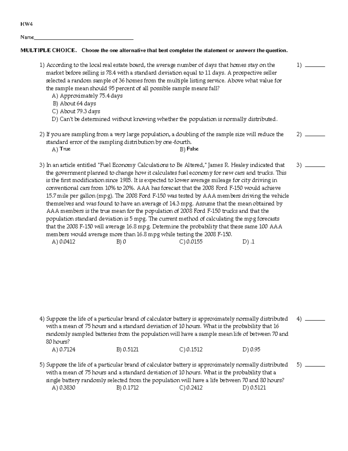 Hw4 S2020 CI - problem set - HW Name ...