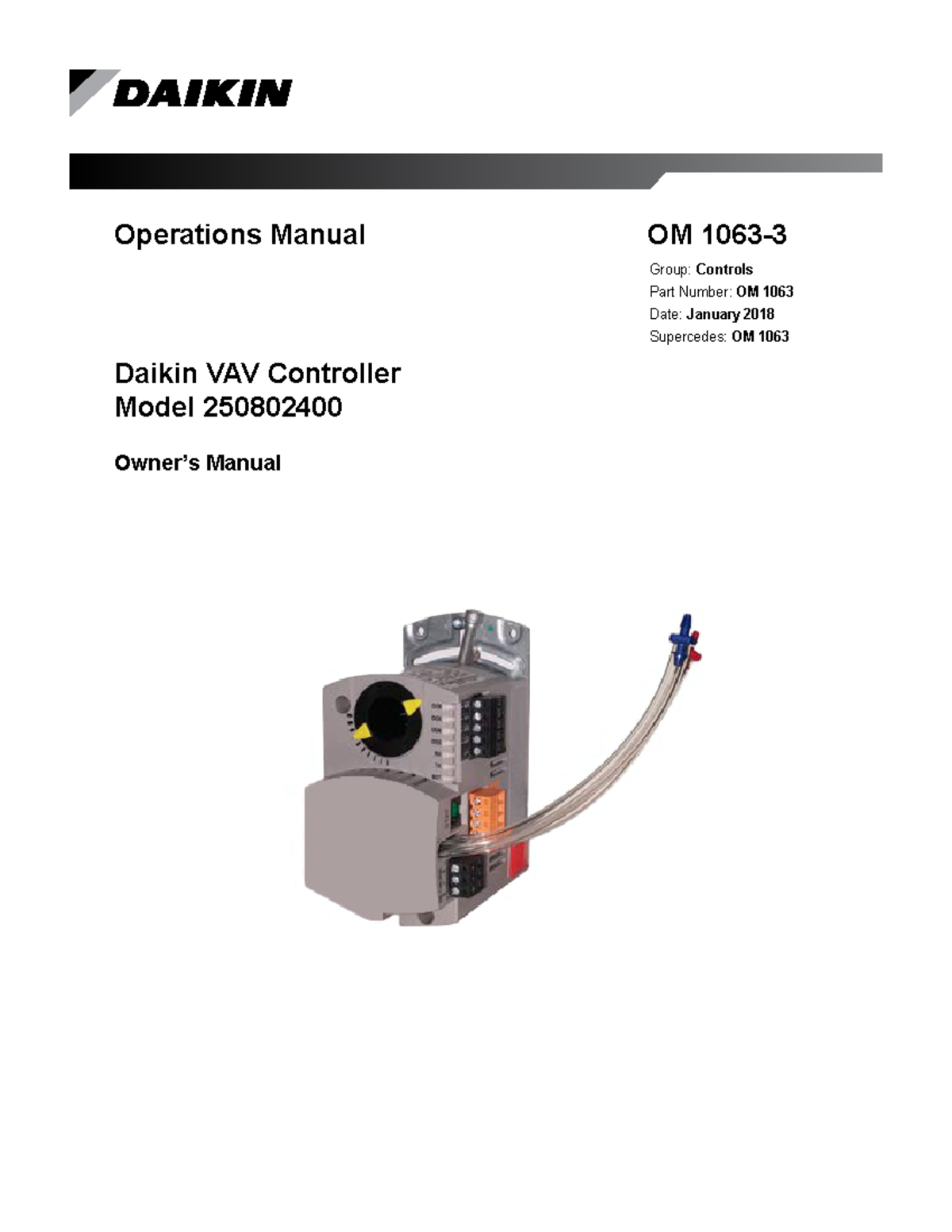 vav box detailed study - Operations Manual OM 1063- Group: Controls ...