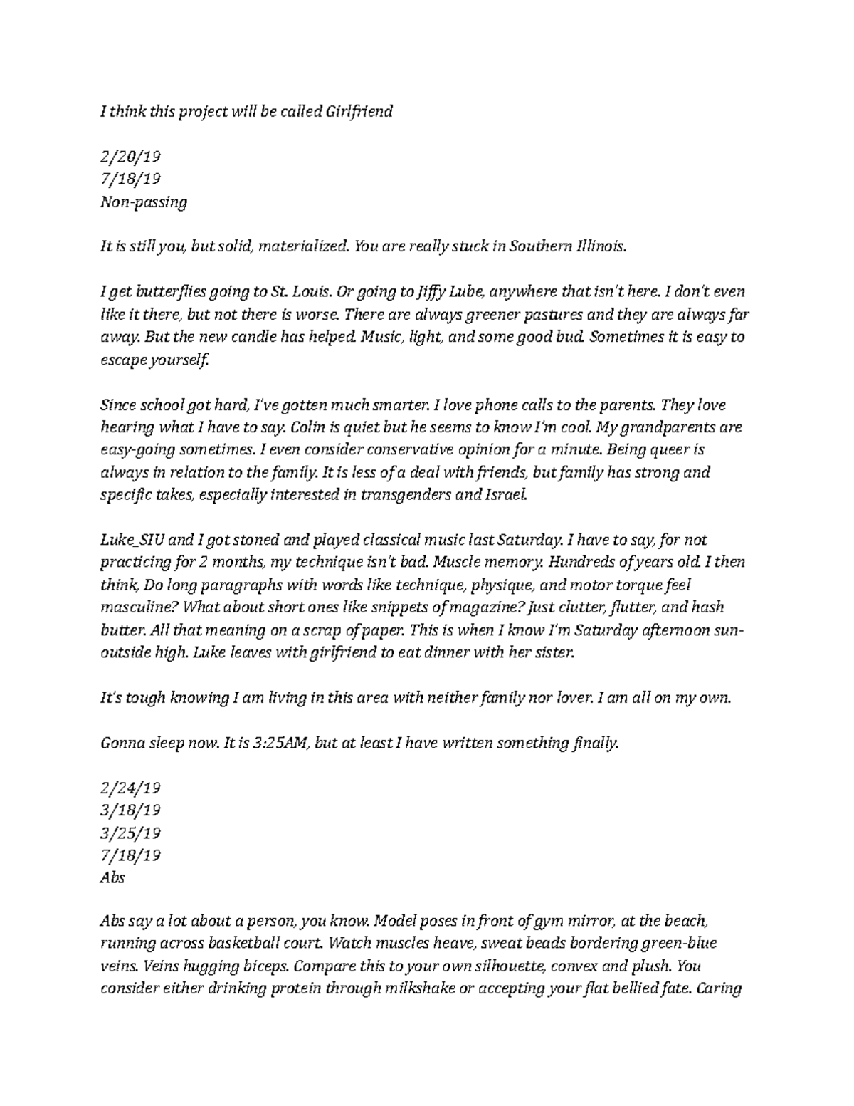 D1 year - Lecture notes 1-10 - I think this project will be called ...