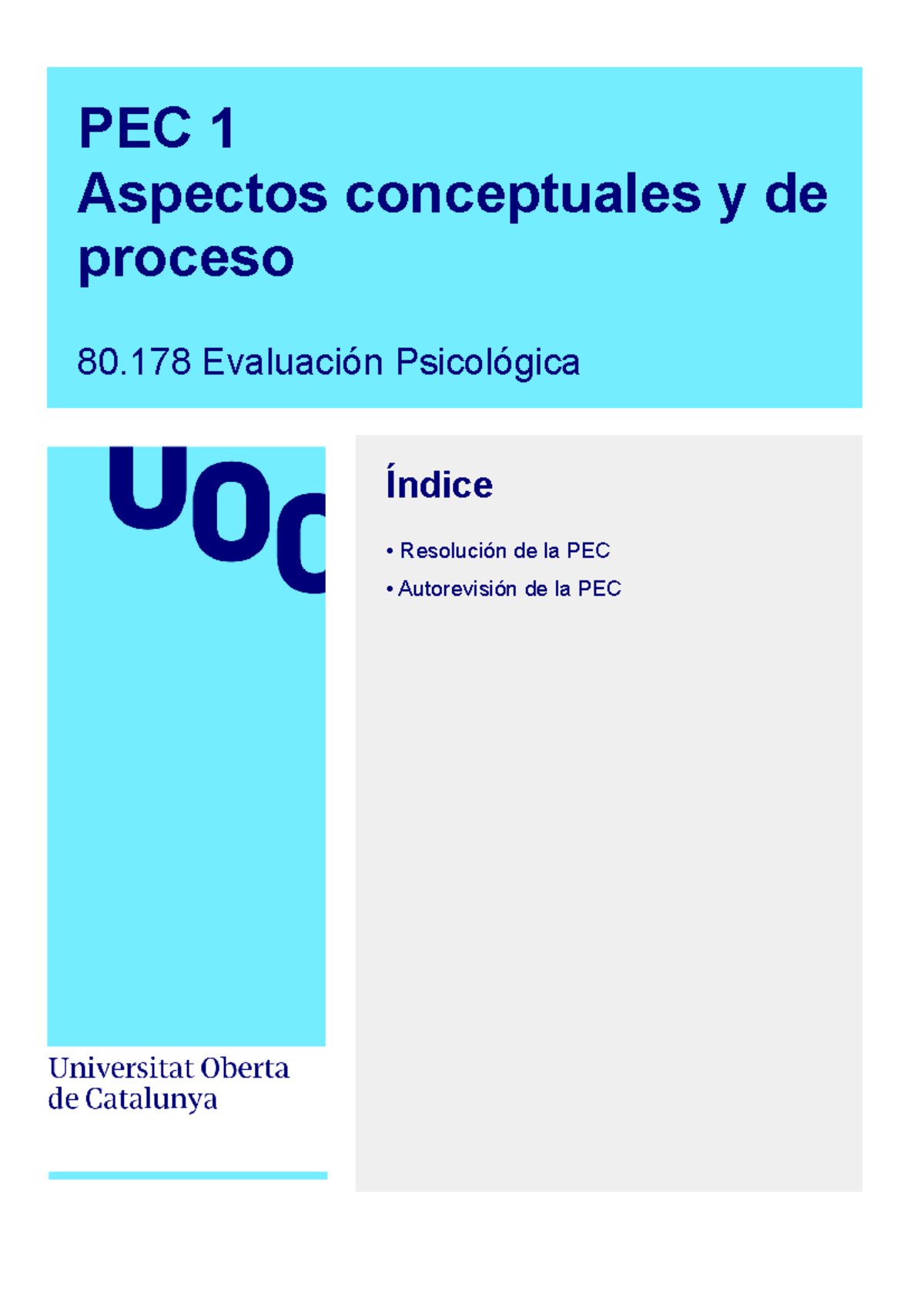 PEC 1 - Apuntes - material de estudio - PEC 1 Aspectos conceptuales y ...