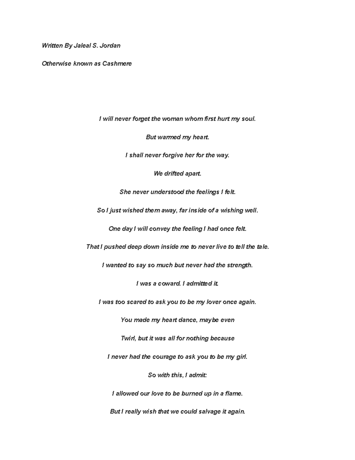 Poem Titled The Untold story - Written By Jaleal S. Jordan Otherwise ...