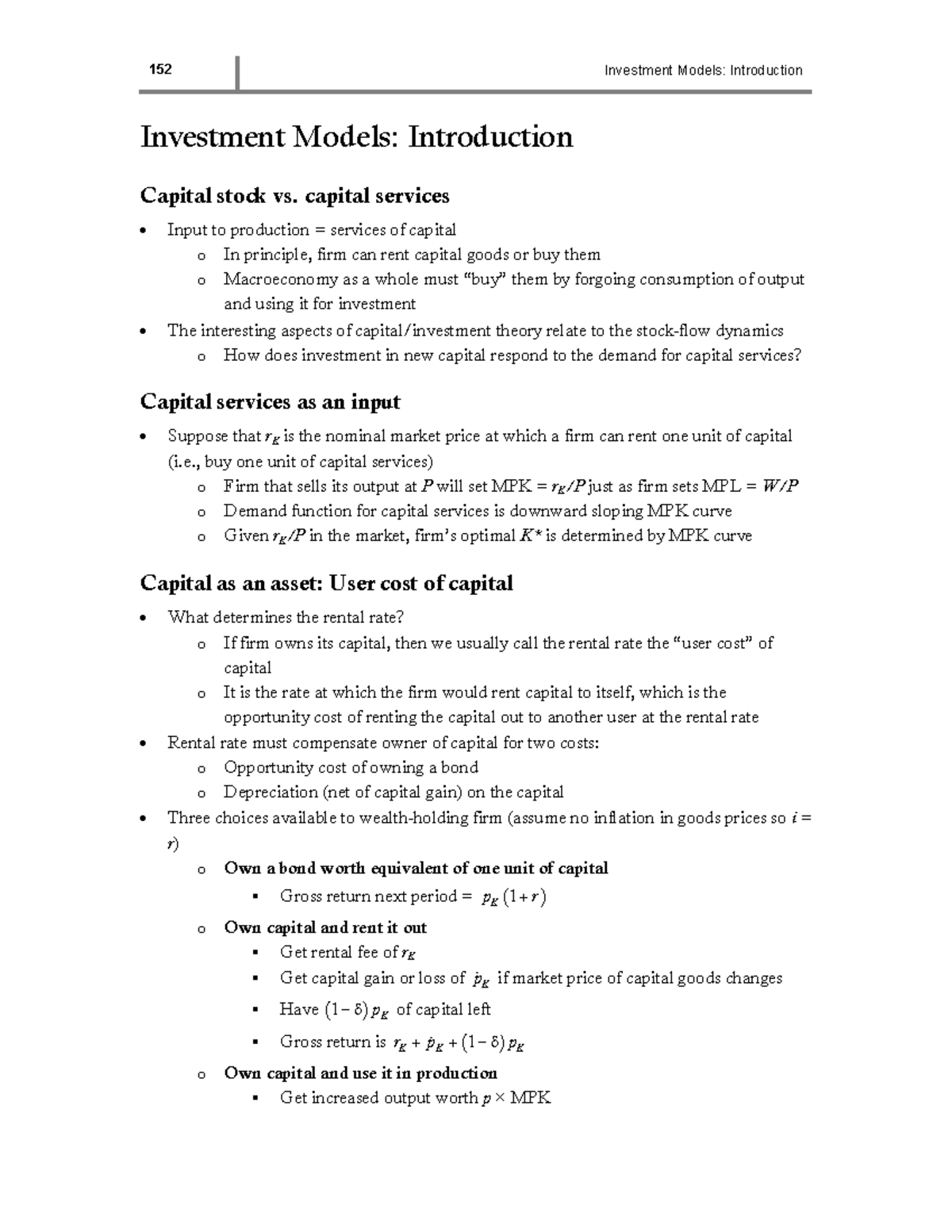 Investment - economic growth and economic development theory - 152 ...